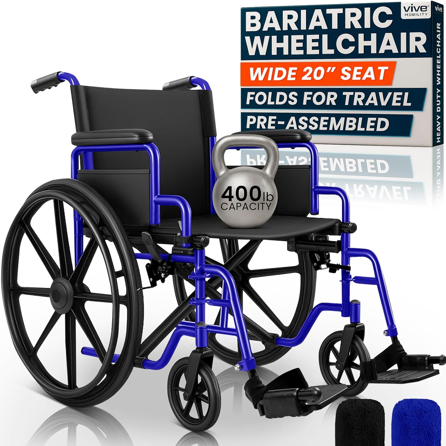 Amazon.com: Vive Bariatric Wheelchair for Adults (Supports 400 lbs ...