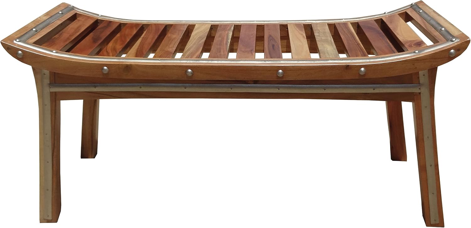 Amazon.com: Deco 79 Wood Metal Strip Bench, 40" x 19" : Home & Kitchen