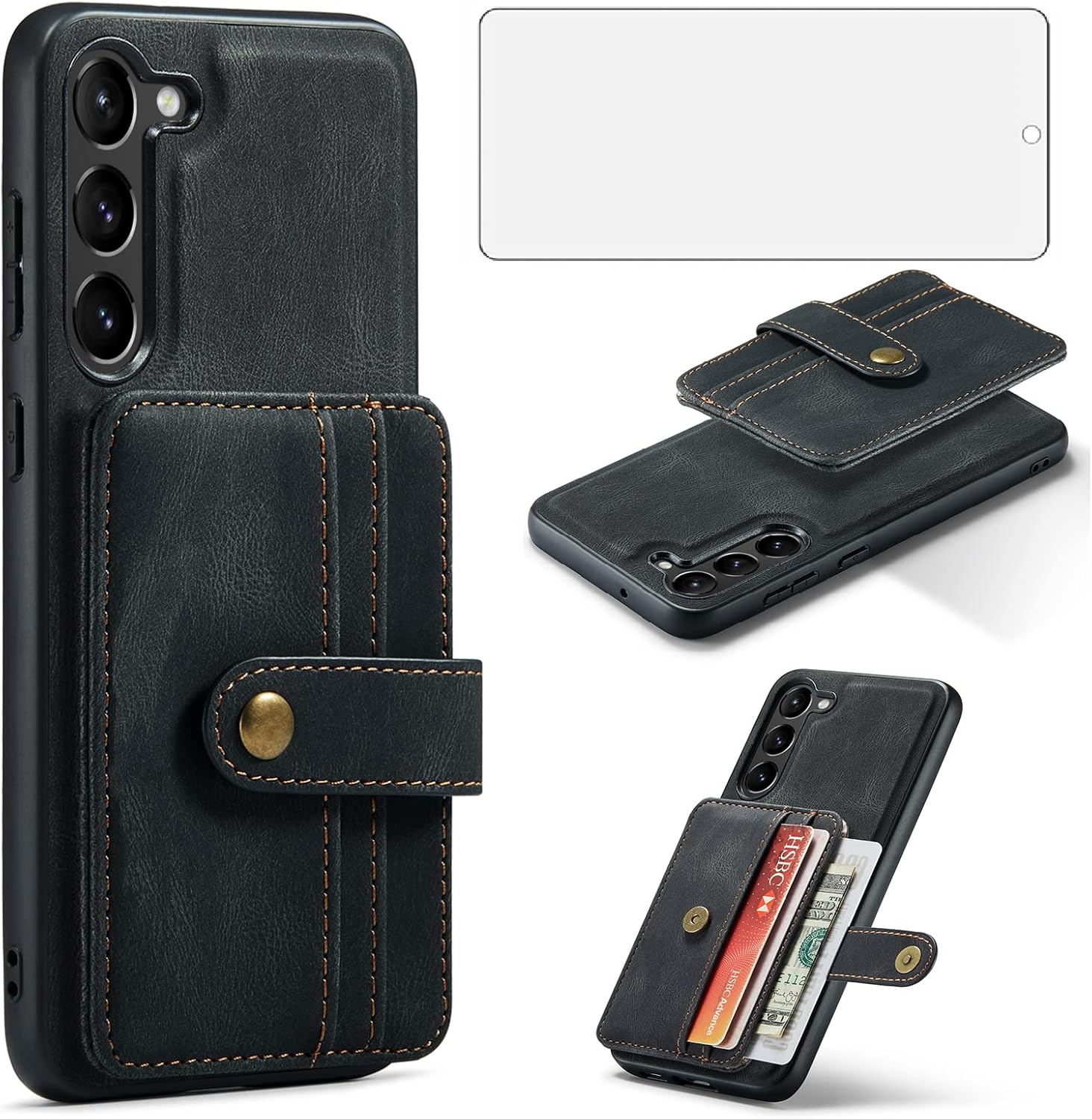 Amazon.com: Asuwish Phone Case for Samsung Galaxy A13 5G Wallet Cover with Tempered Glass Screen ...