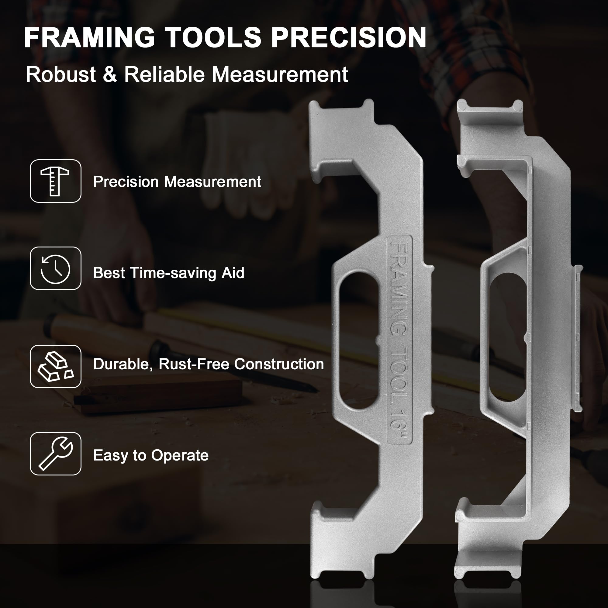 Thitalk Framing Square, 16 Inch Stud Master Framing Spacing To