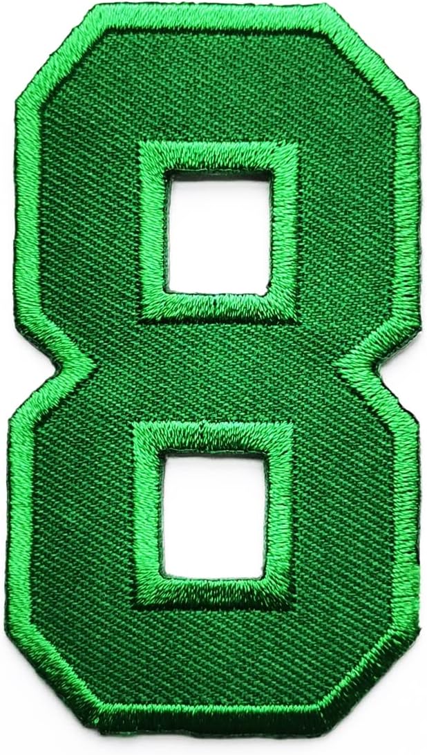 Amazon.com: Green No.8 Patch Number Eight Letter Number 0-9 School ...