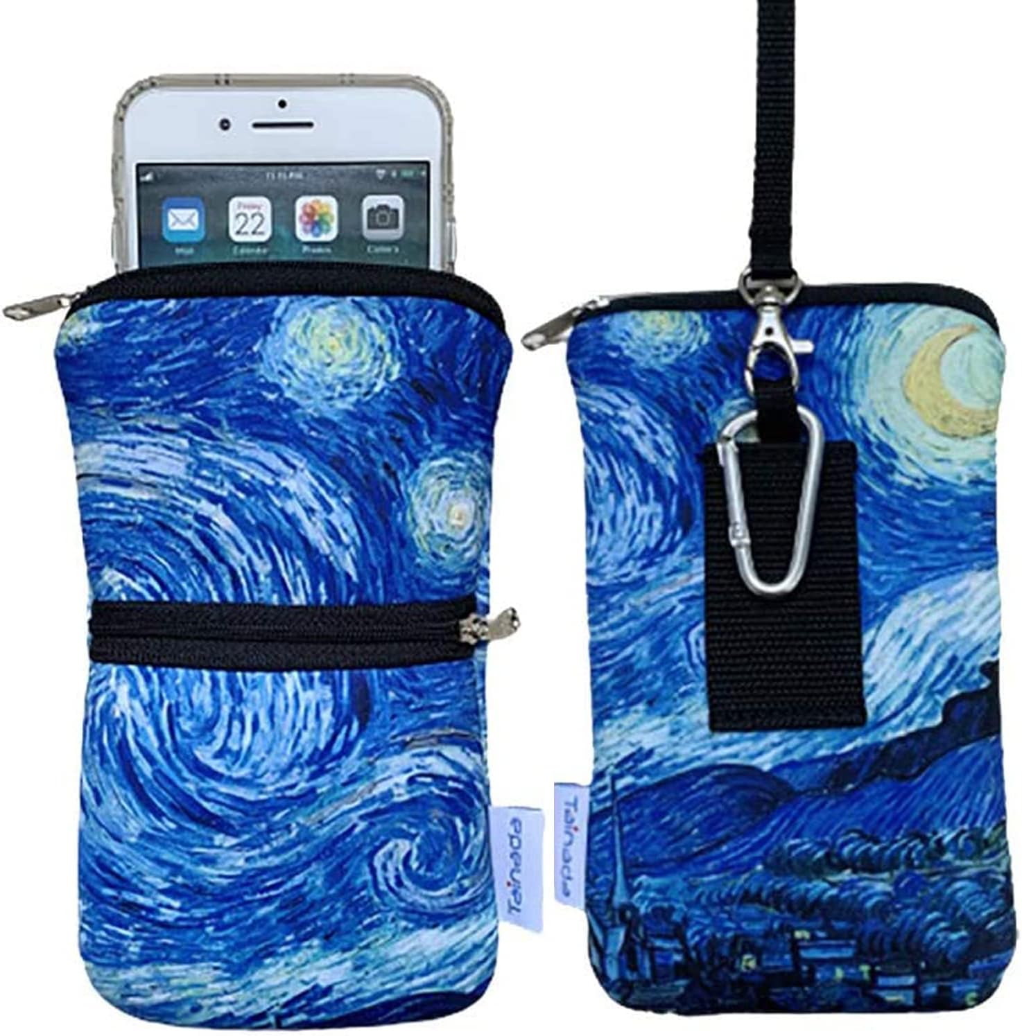 Amazon.com: Zippered Neoprene Cell Phone Sleeve Mesh Pocket Pouch for ...