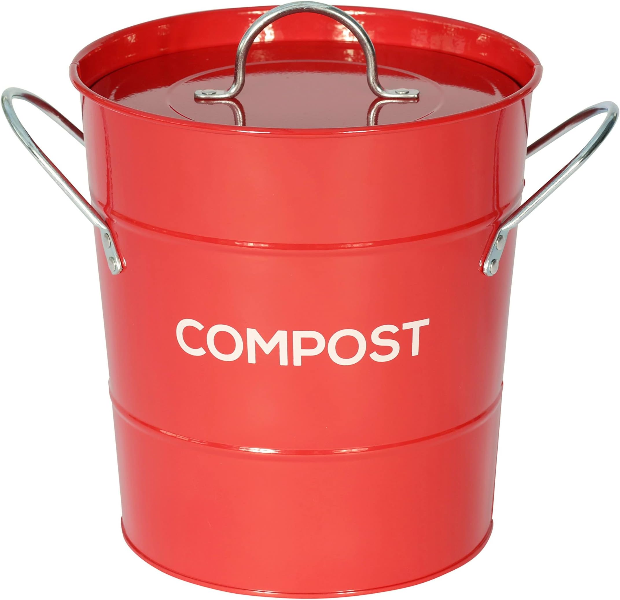 Metal Kitchen Compost Caddy - Composting Bin for Food Waste Recycling ...