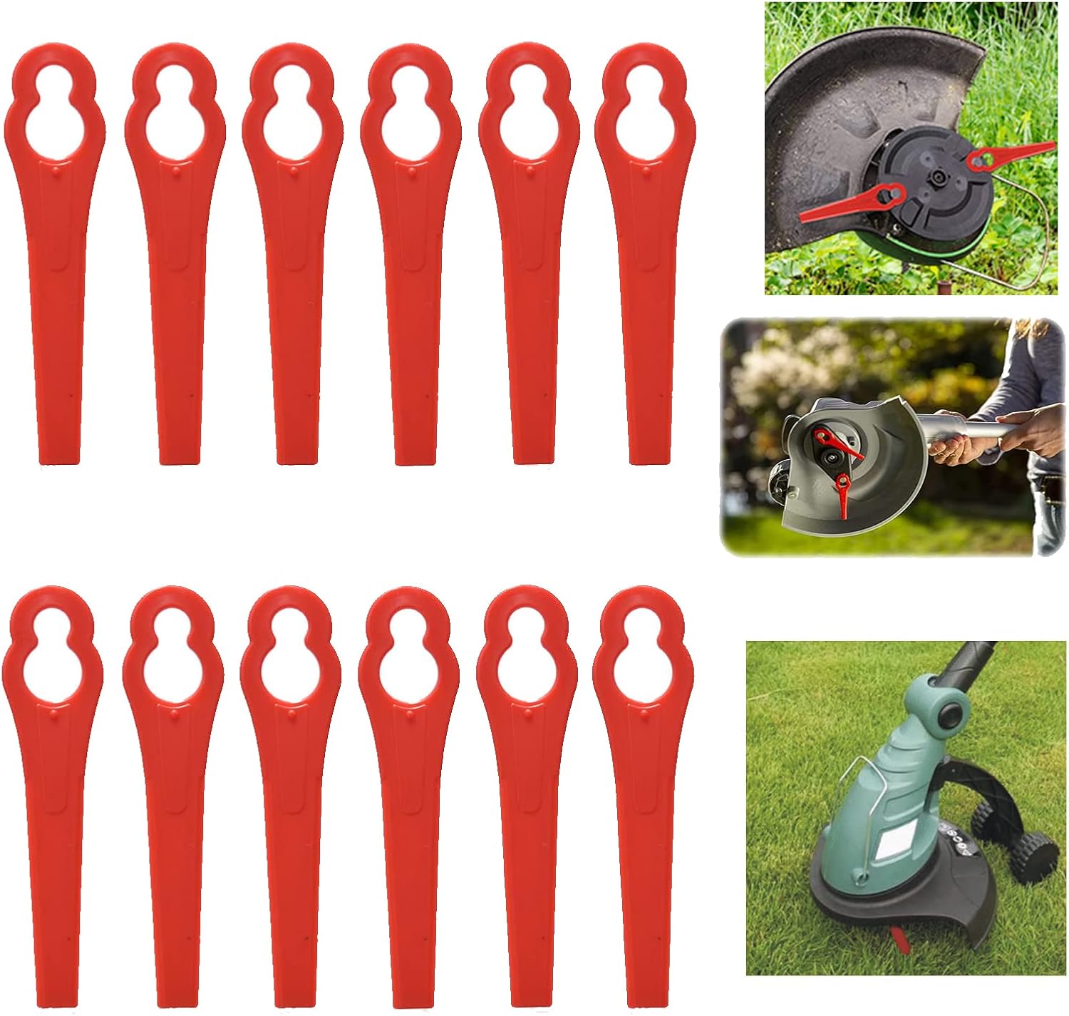 MUUWUU 100 Stück Kunststoffklinge, Kantenschneider, Rasenmäher, aus ...