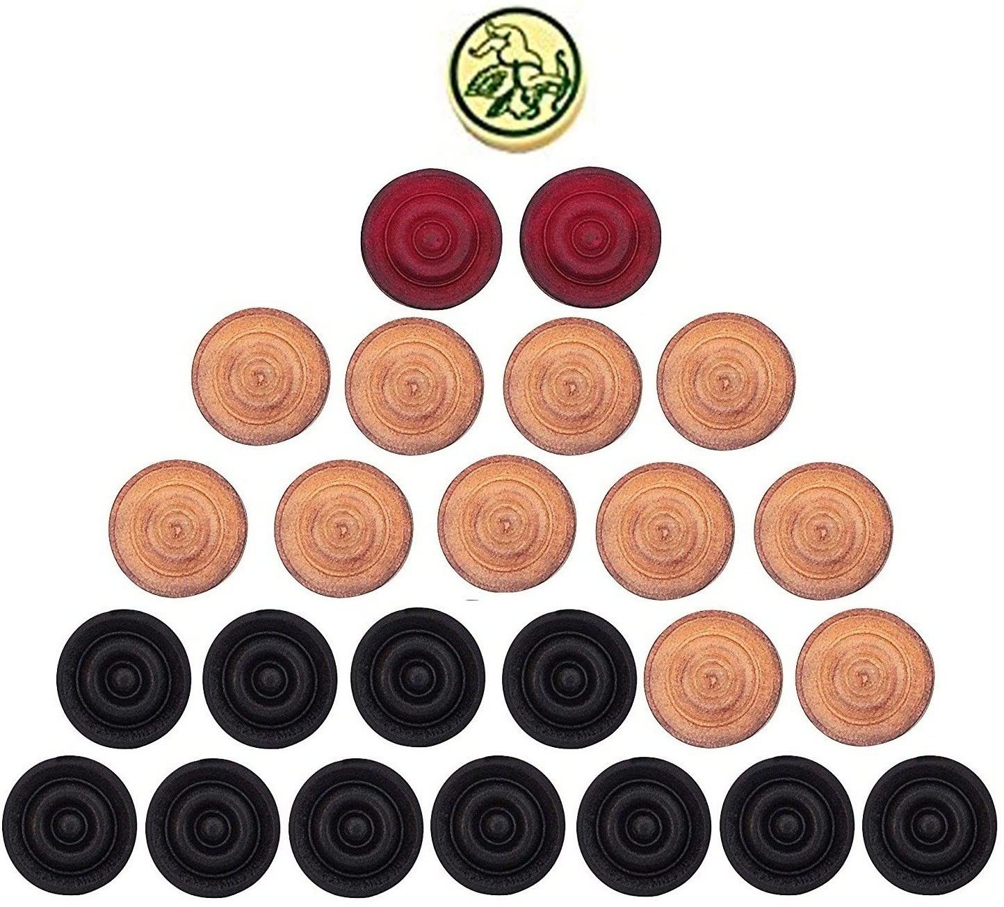 Buy SPORTSHOLIC Wooden Carrom Coins Set 24 Pcs with Striker and Powder ...