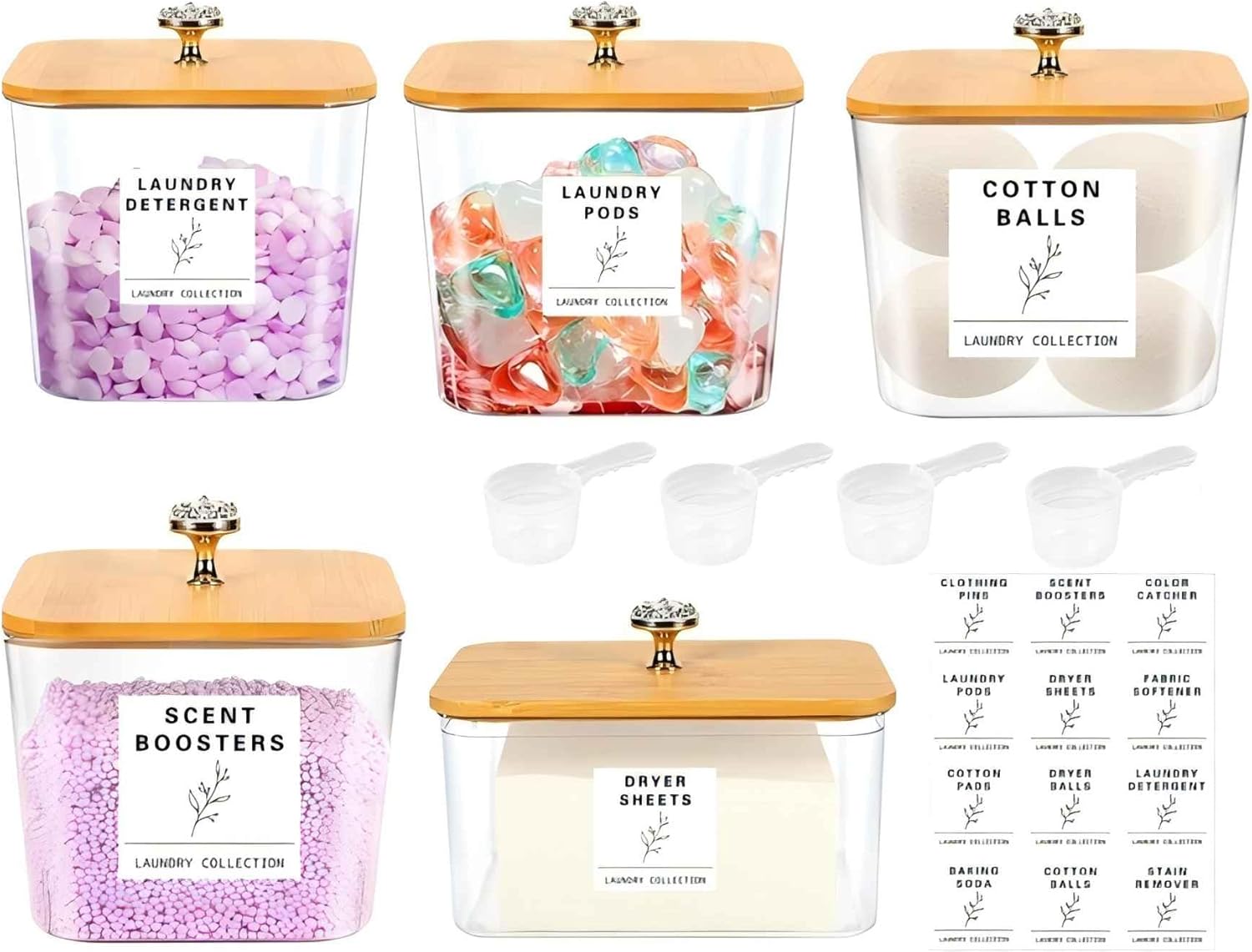 Amazon.com: Reallnaive 5 Pcs Laundry Room Organization Storage ...