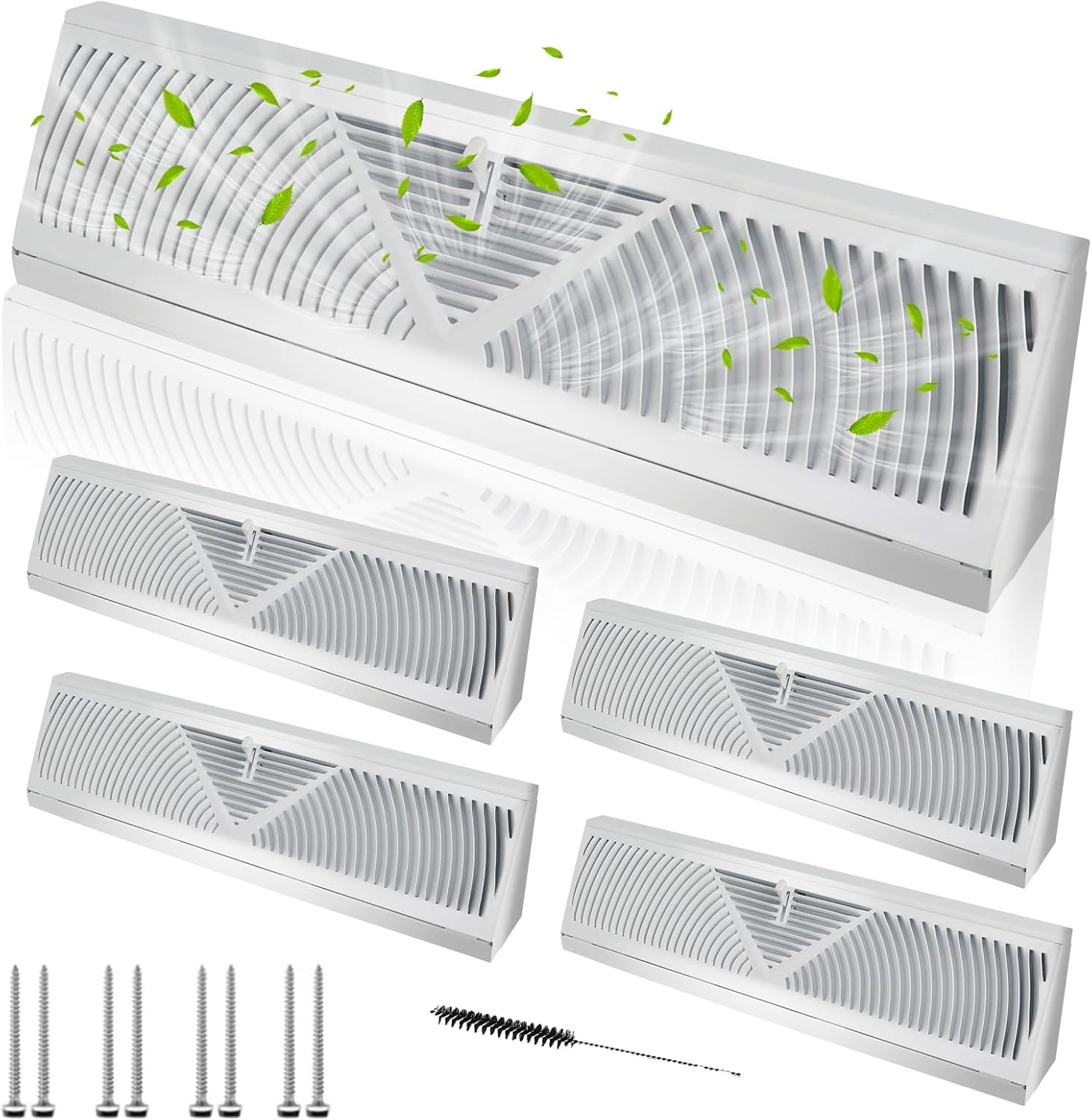 Swess 4 Pcs 18 Inch Baseboard Register White(Duct Opening Size ...