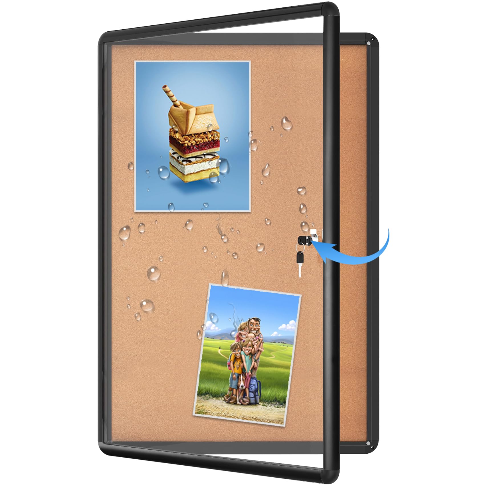 Amazon.com : Magula 24"x18" Enclosed Cork Bulletin Board Tamper-Proof ...