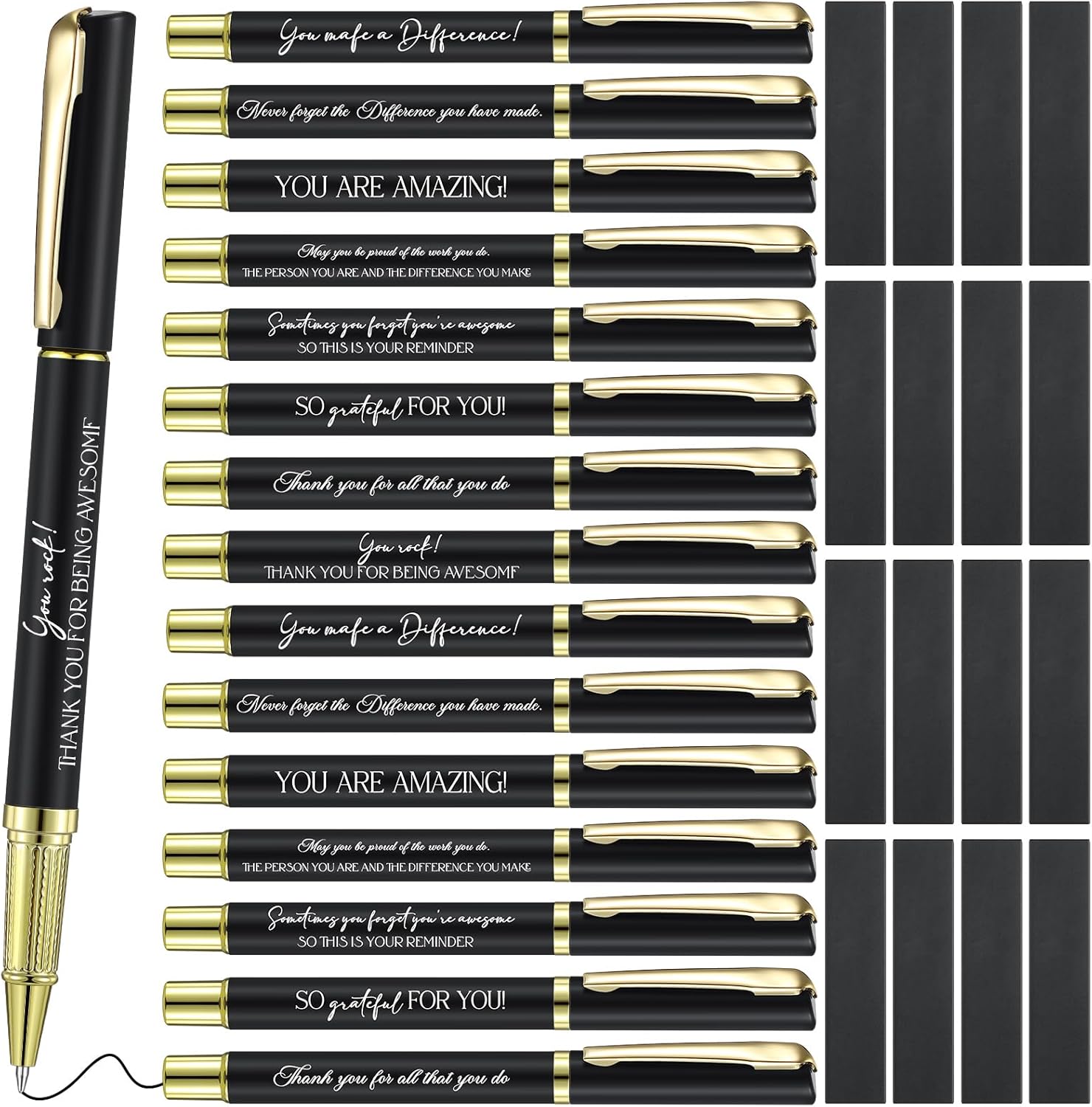 Dianelhall 16 Sets Ballpoint Pens with Pen Case Inspirational Quotes ...