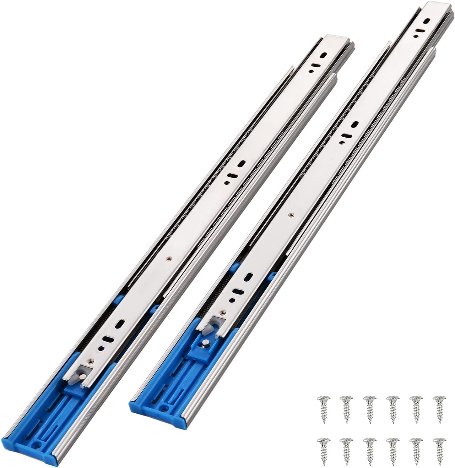 10 Pairs 22 inch Soft Close Drawer Slides, 3-Section Full Extension ...