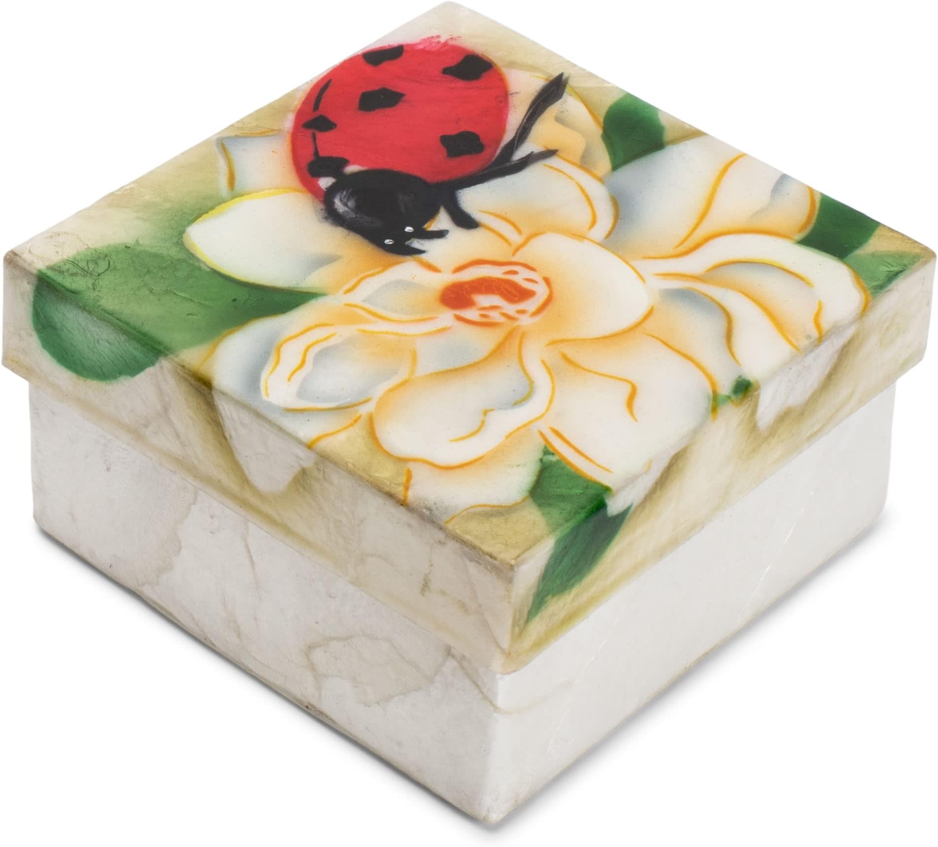 Amazon.com: Cottage Garden Hand Painted Iridescent Capiz Shell Square 3 ...