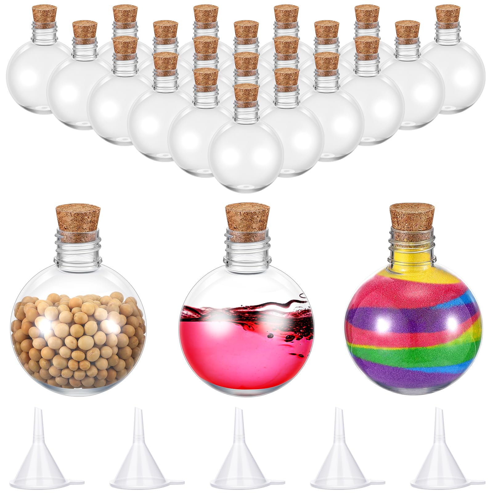 Amazon.com: Layhit 24 Pcs Spherical Plastic Potion Bottles Ball Shape ...