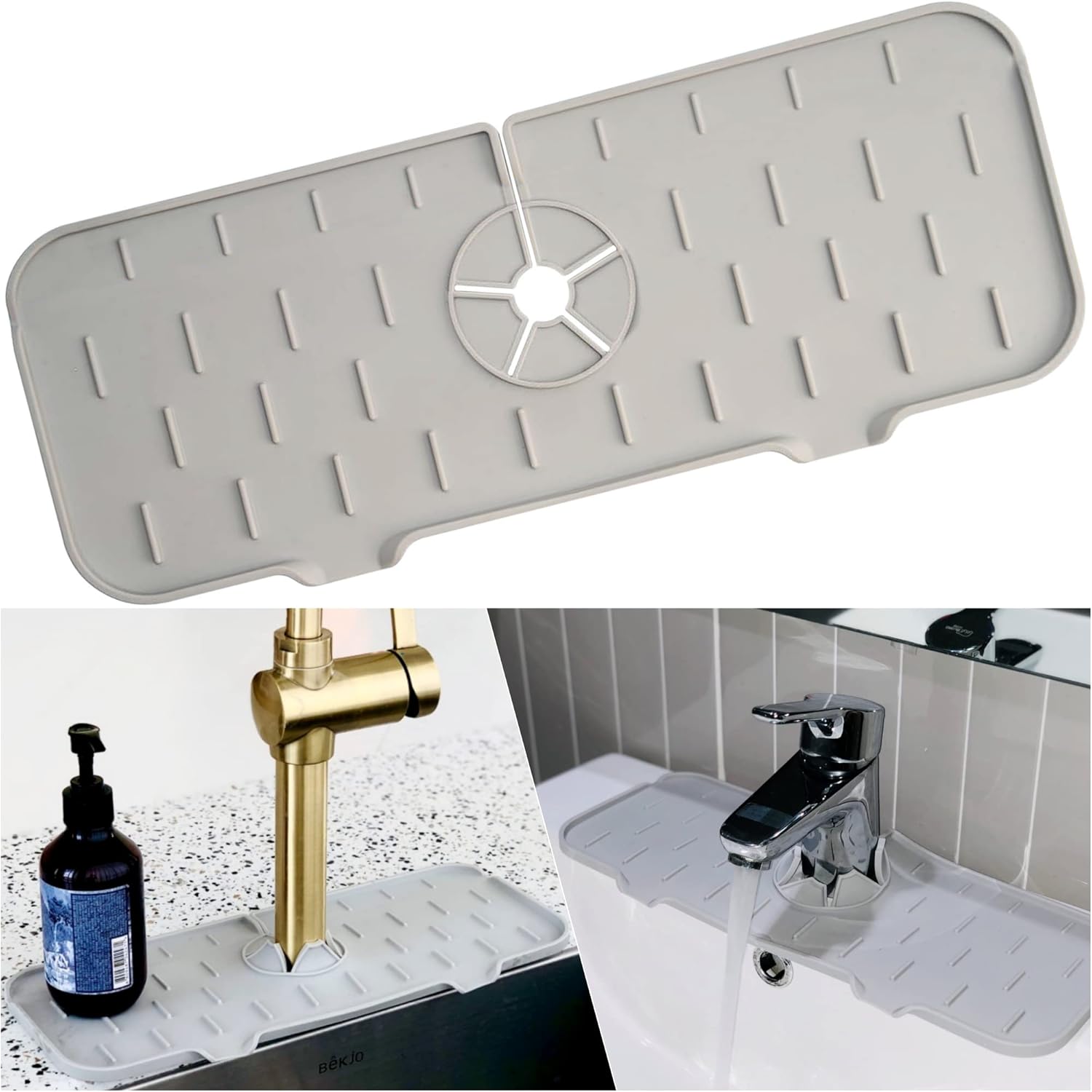 Ruhizen Silicone Faucet Splash Catcher - Bathroom Faucet Water Catcher ...