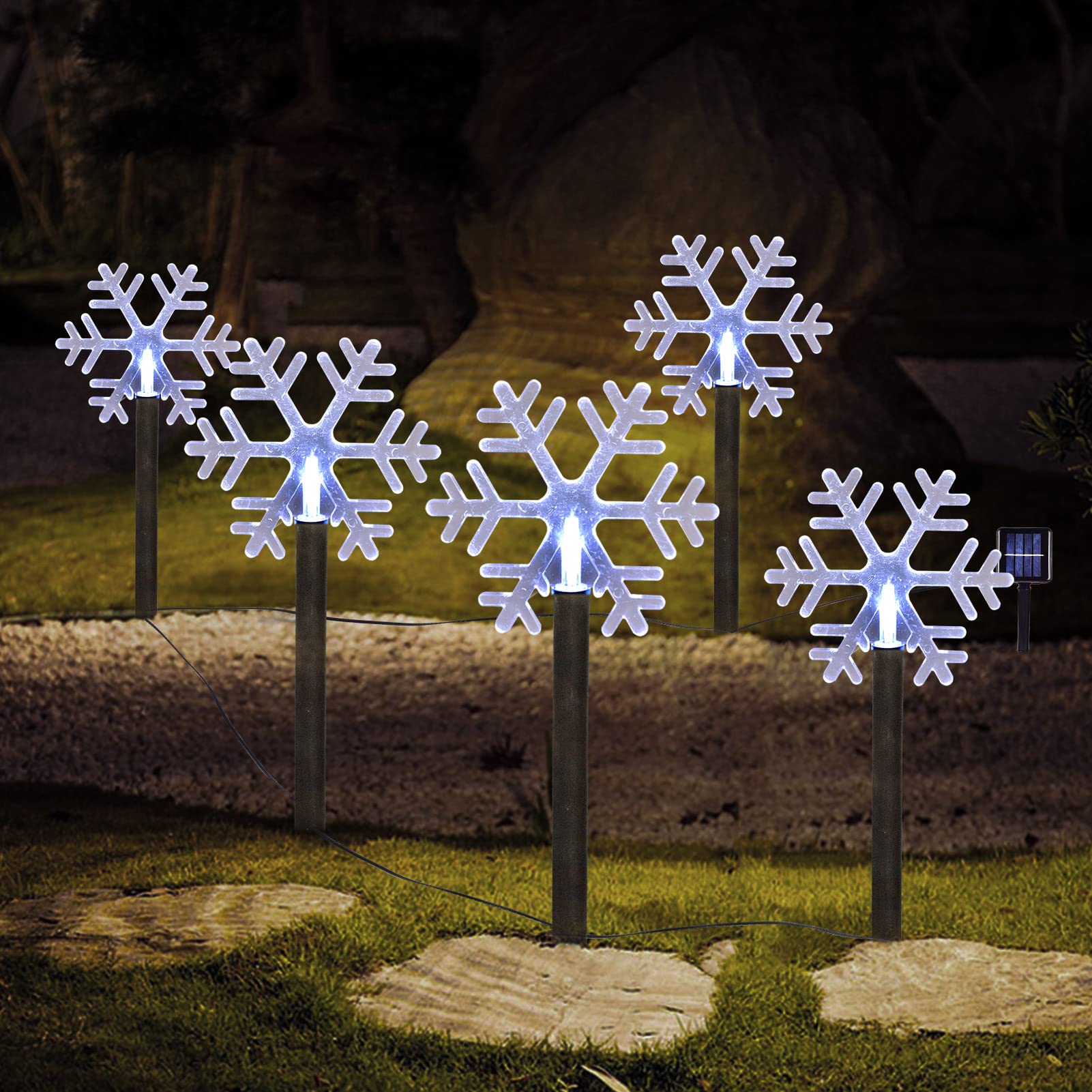 Snowflake Pathway Markers The Choreographed Lightshow Snowflakes
