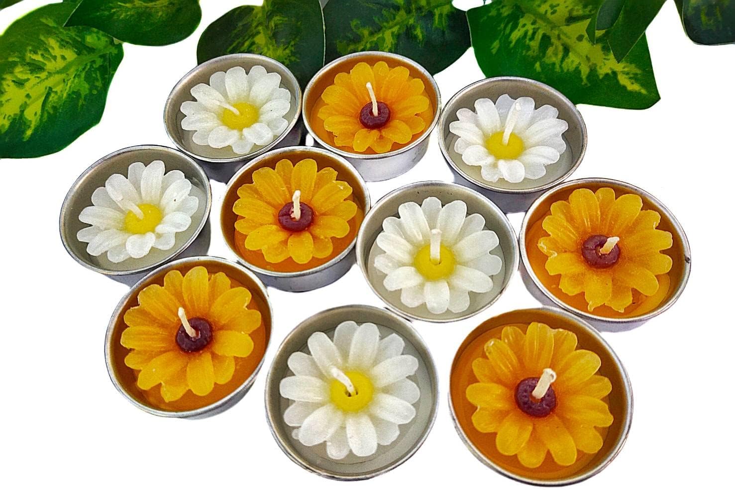 Amazon.com: 10 Pcs Flowers Tealight Candles Aromatherapy Relax Candles ...