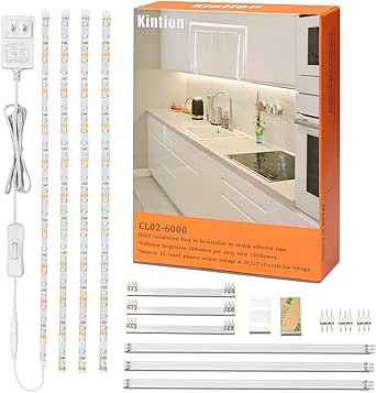 Kintion LED Under Cabinet Lighting Kit, Flexible LED Strip Light, Under ...
