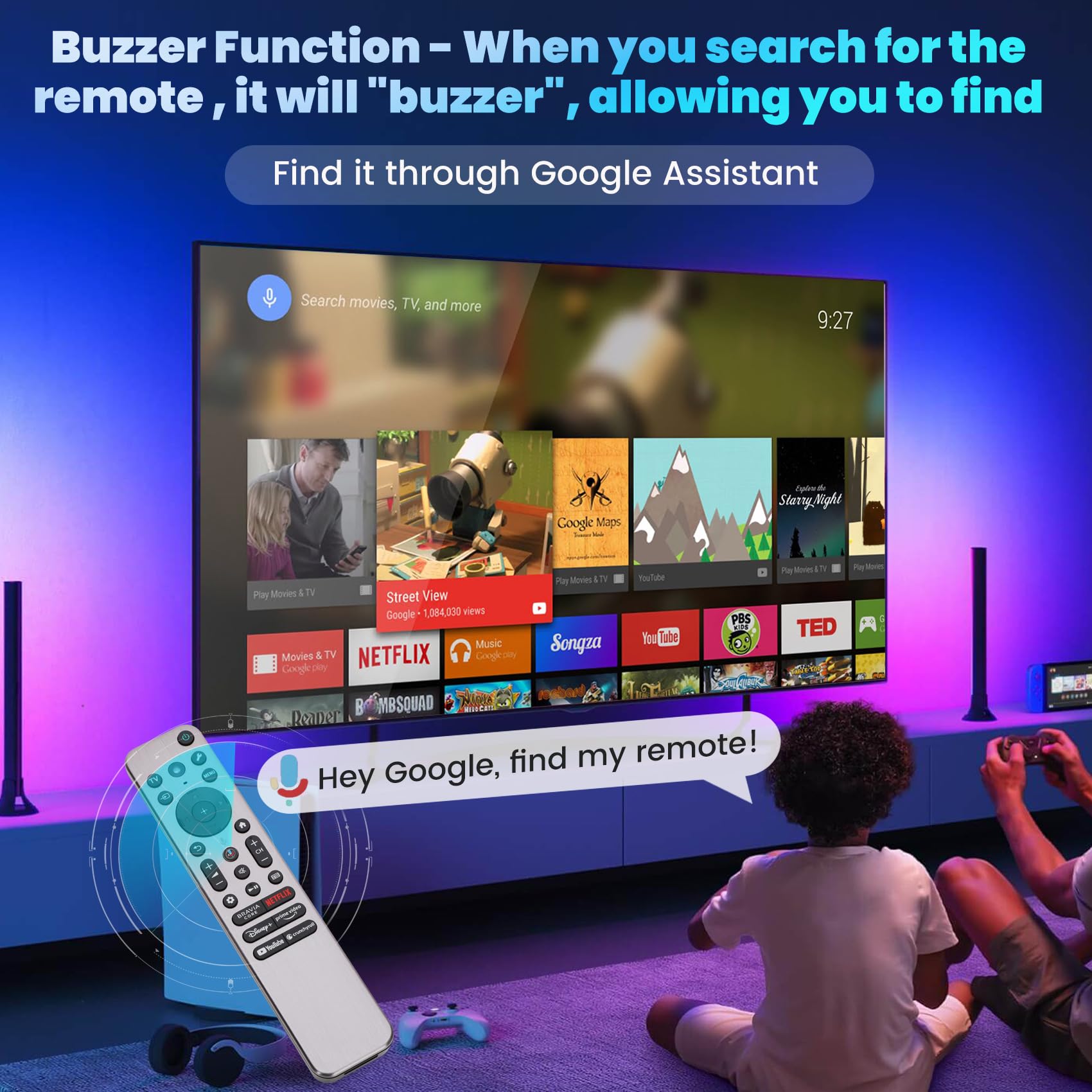 Snapklik.com : RMF-TX910U Backlit Voice Remote For Sony Smart TV/Sony ...