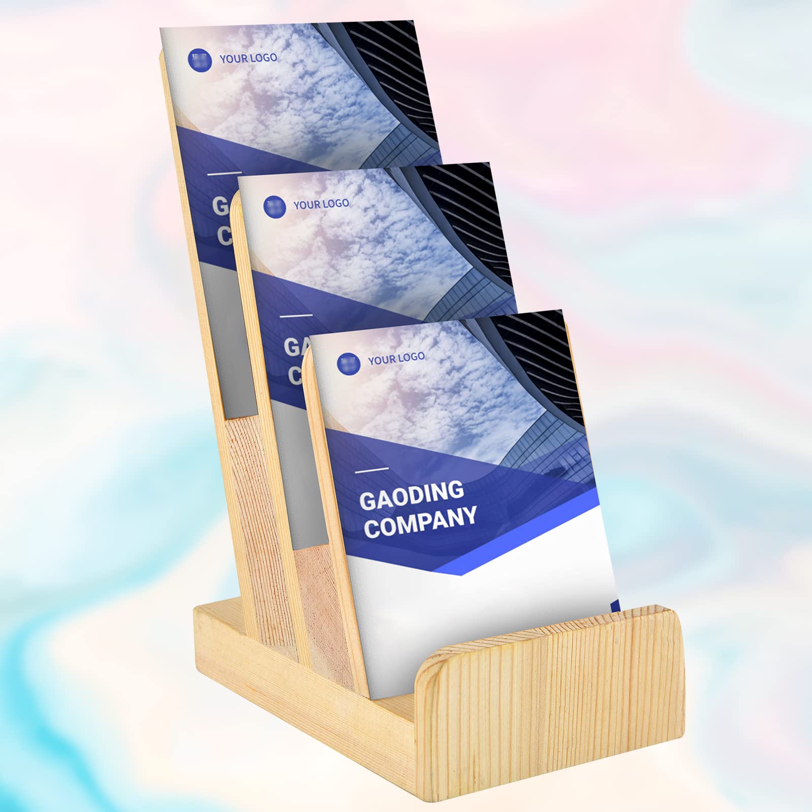 Snapklik.com : 6 Pieces 3-Tier Pine Wood Literature Holder Flyer Holder ...