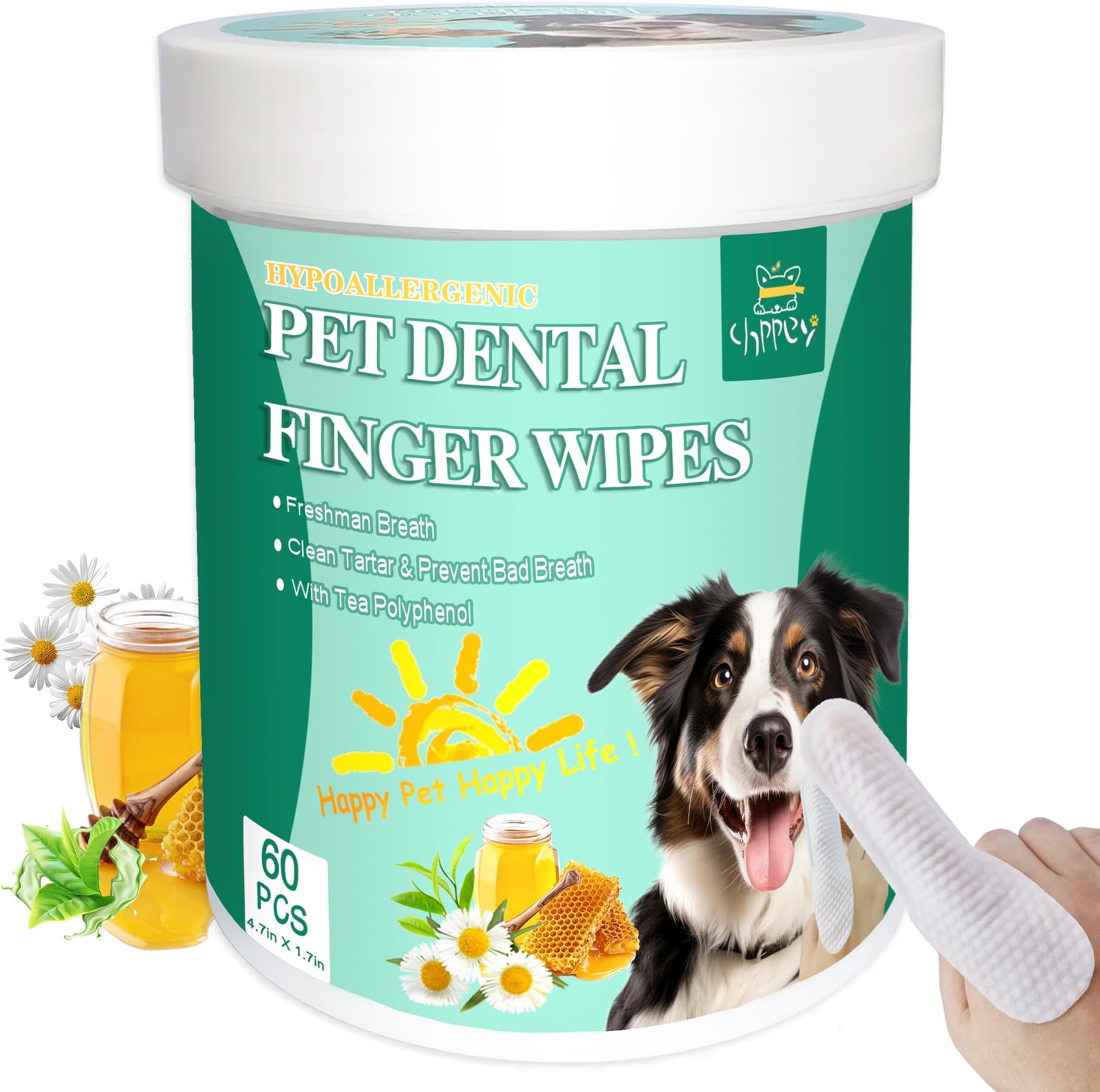 Amazon.com : Pjordo Teeth Cleaning Wipes for Dogs & Cats, Dental Care ...