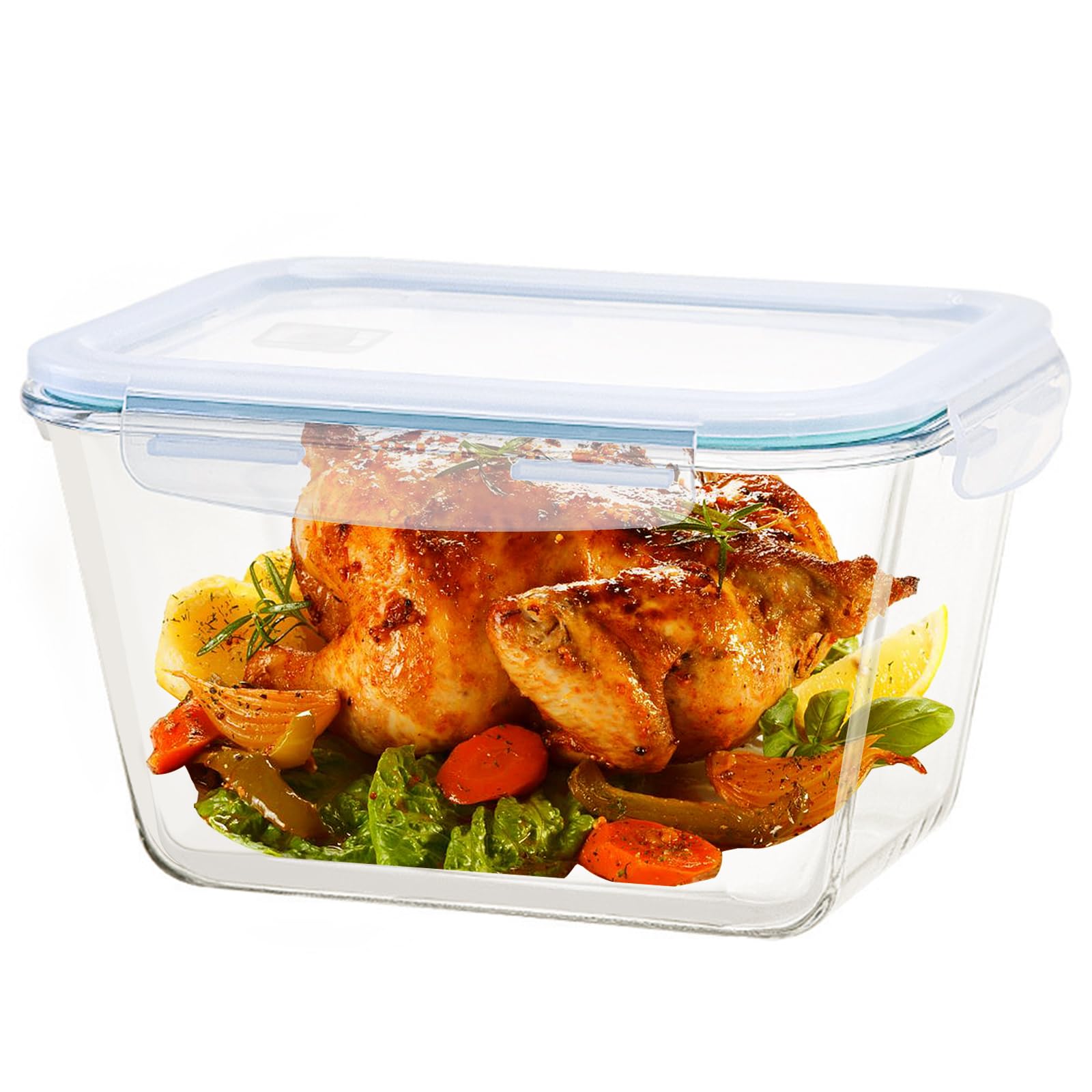 Amazon.com: TRBIDRBO 2600 ML /88oz/ 11 Cup LARGE Glass Food Storage ...