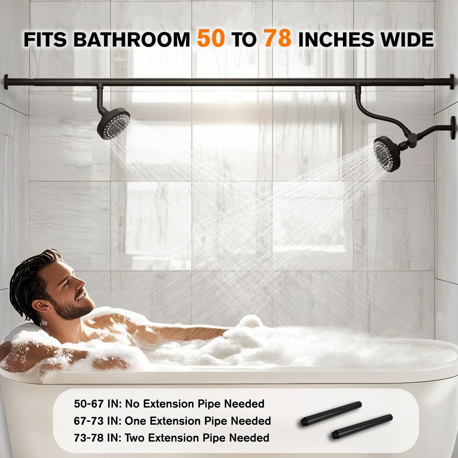 Snapklik.com : NTPN Dual Shower Head For Couples, High Pressure Double ...