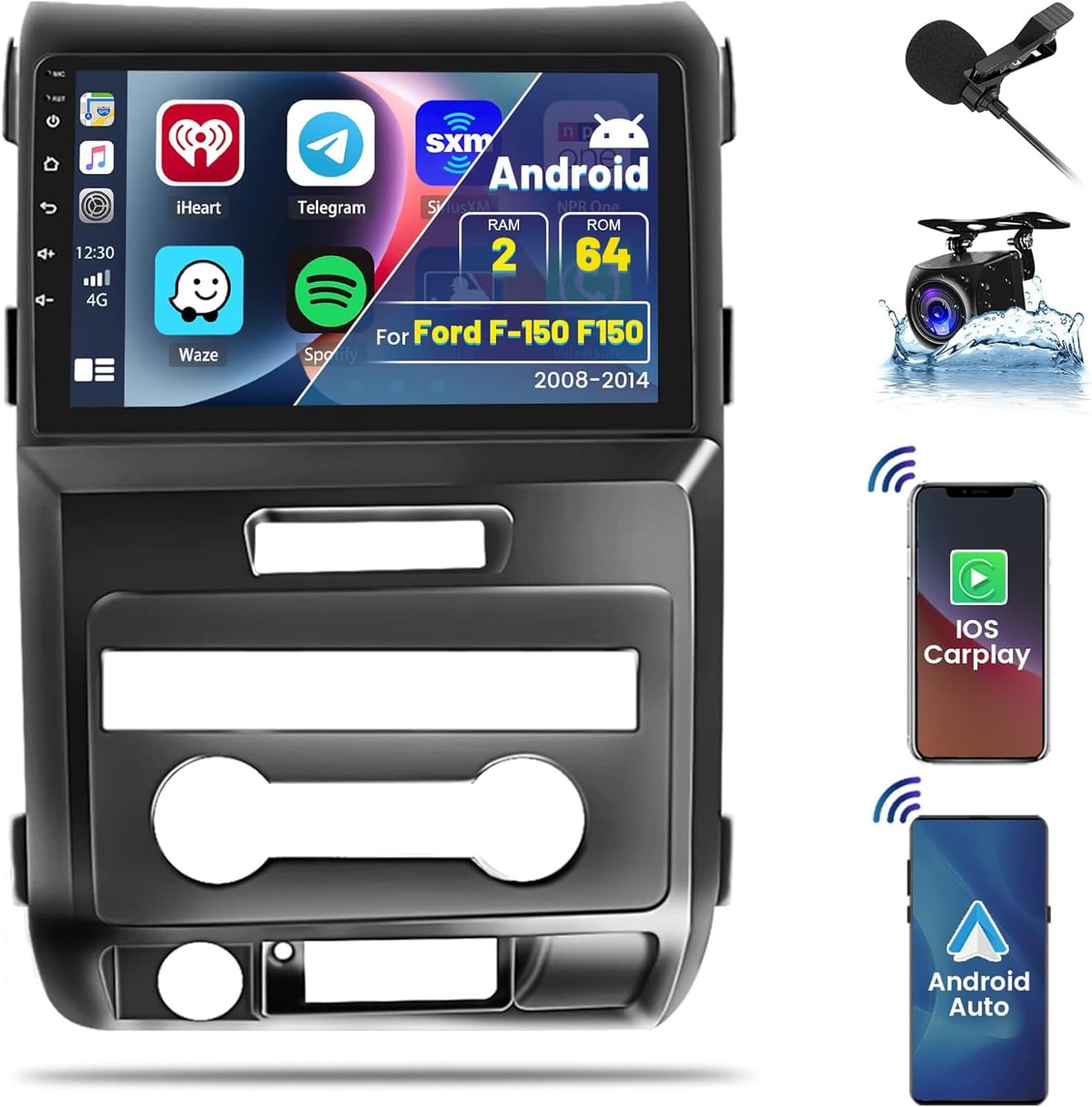 Amazon.com: Roinvou [2G+64G] for Ford F-150 F150 2009-2012 Car Radio ...