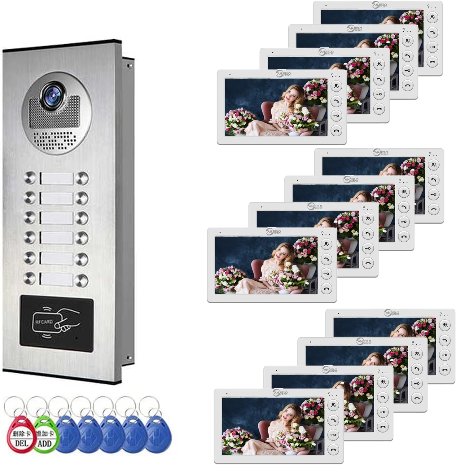 Amazon.com : Video Apartment Intercom System,6 Units 7 inch Monitor ...