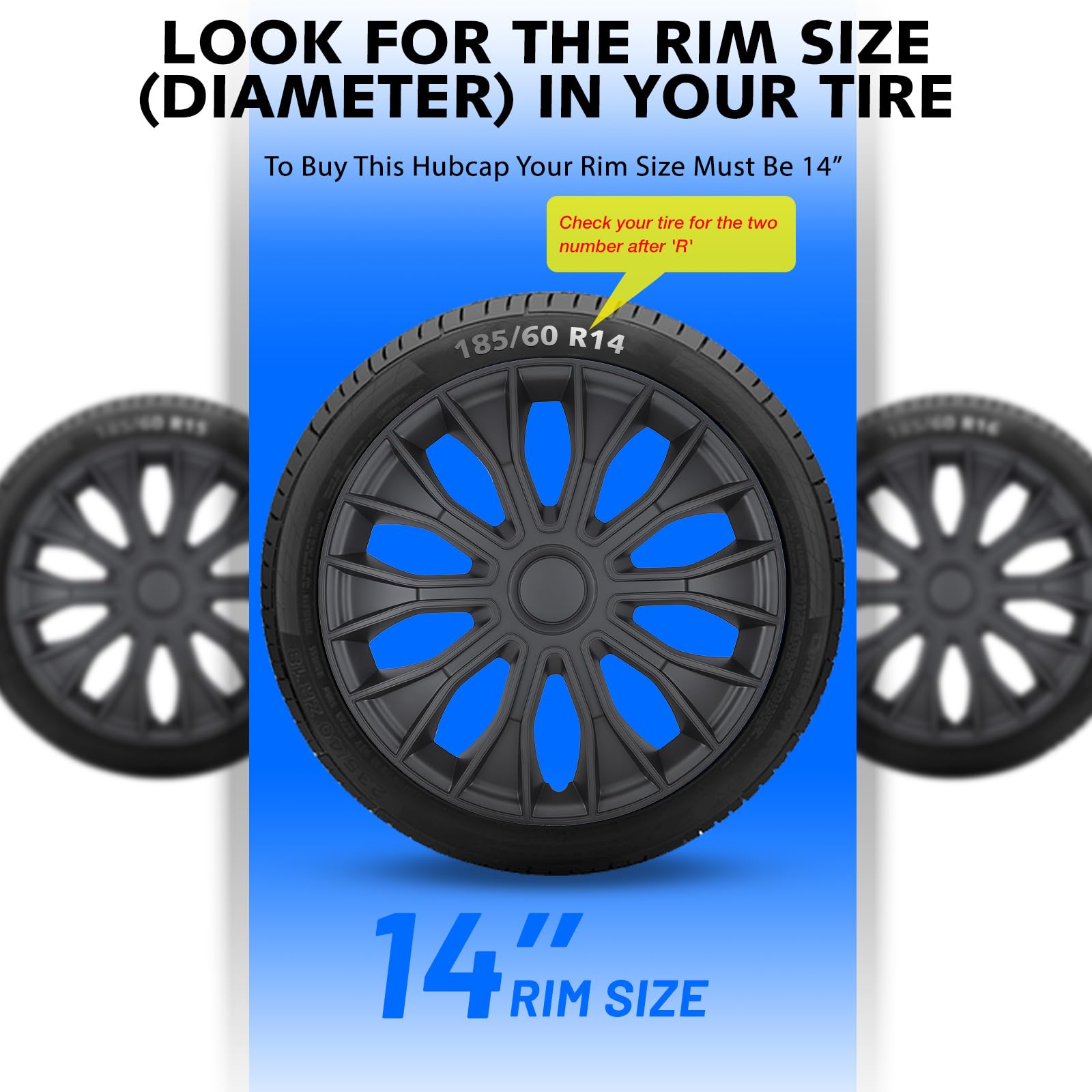 14" New Aftermarket Custom Hubcaps / Wheel Covers Set Of 4 124 Series ...