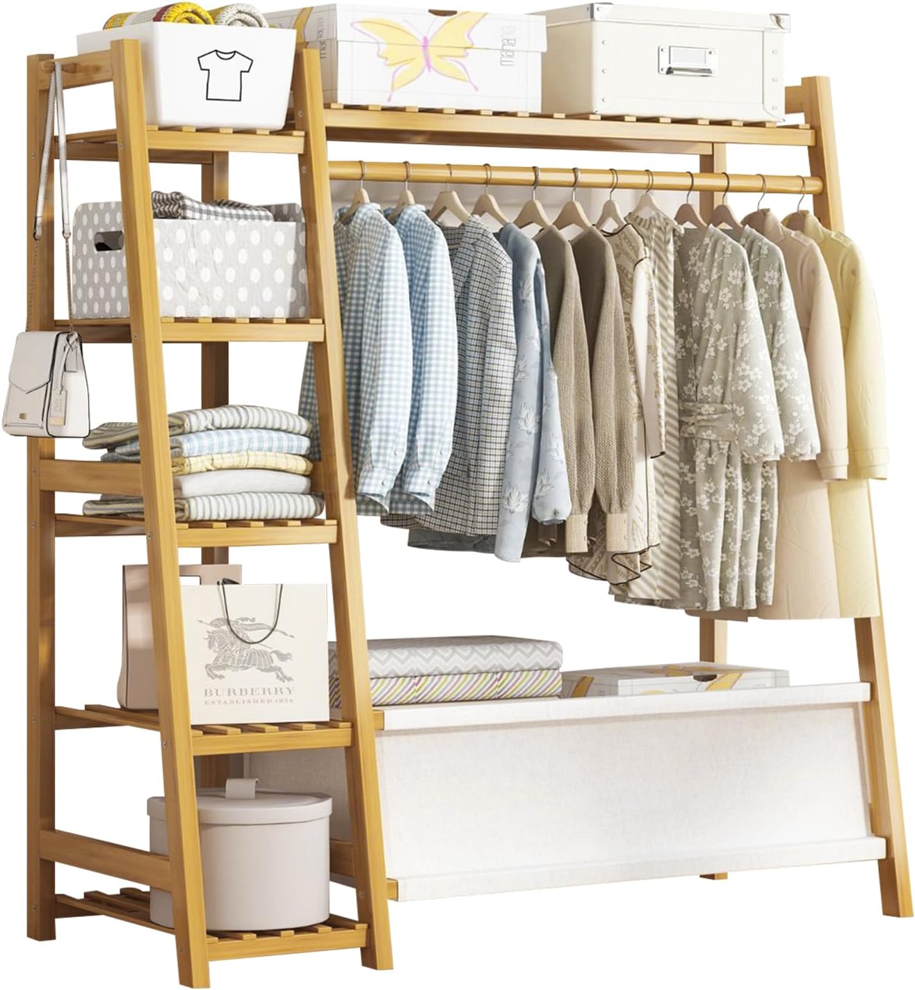 BNFU Closet Armables para Ropa, Perchero para Ropa de Doble Barra, Rack ...