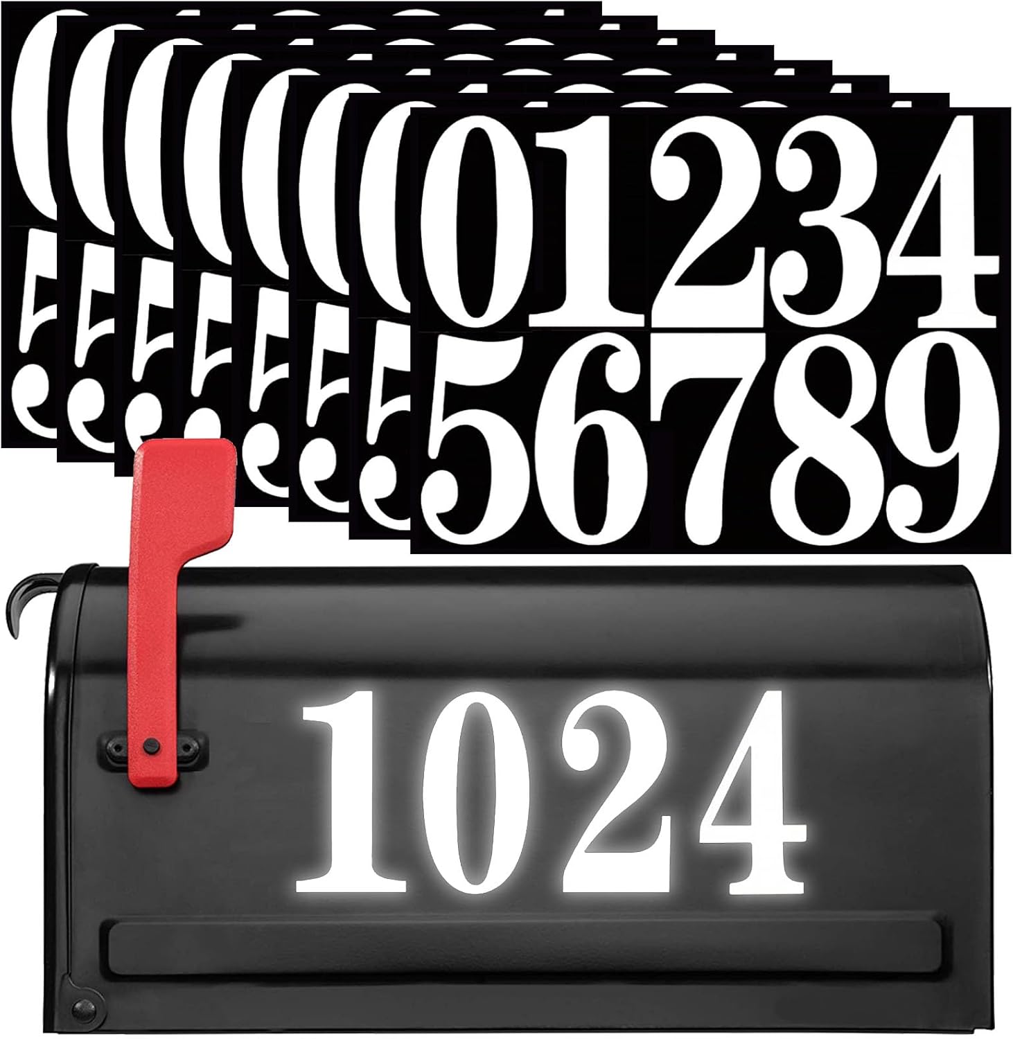 Amazon.com: Mailbox Numbers Stickers, 8 Sets Large 4 inch 0-9 Adhesive ...