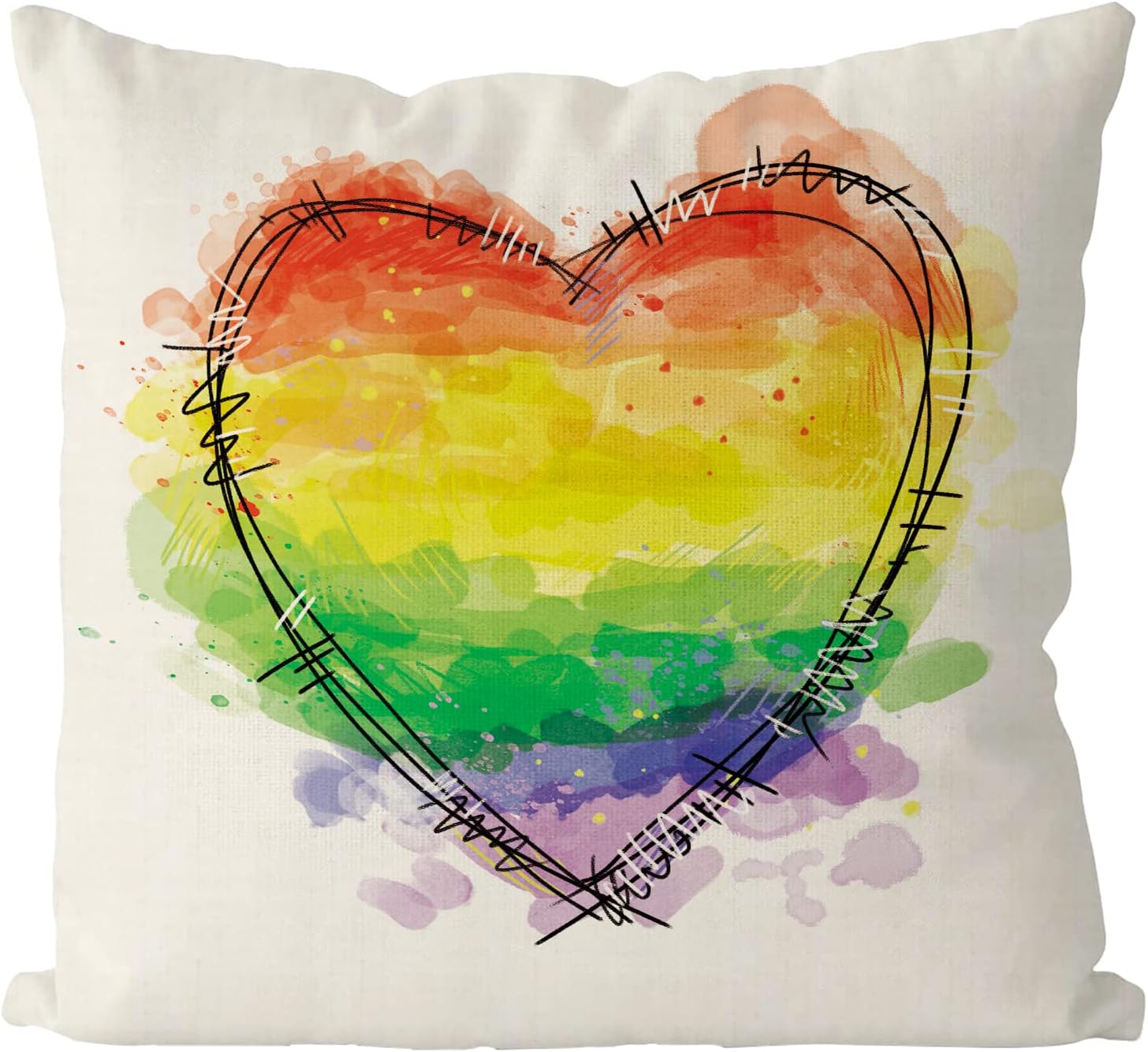 Amazon.com: GAGEC LGBT Pillow Covers 18x18 Inch Love Heart Rainbow ...