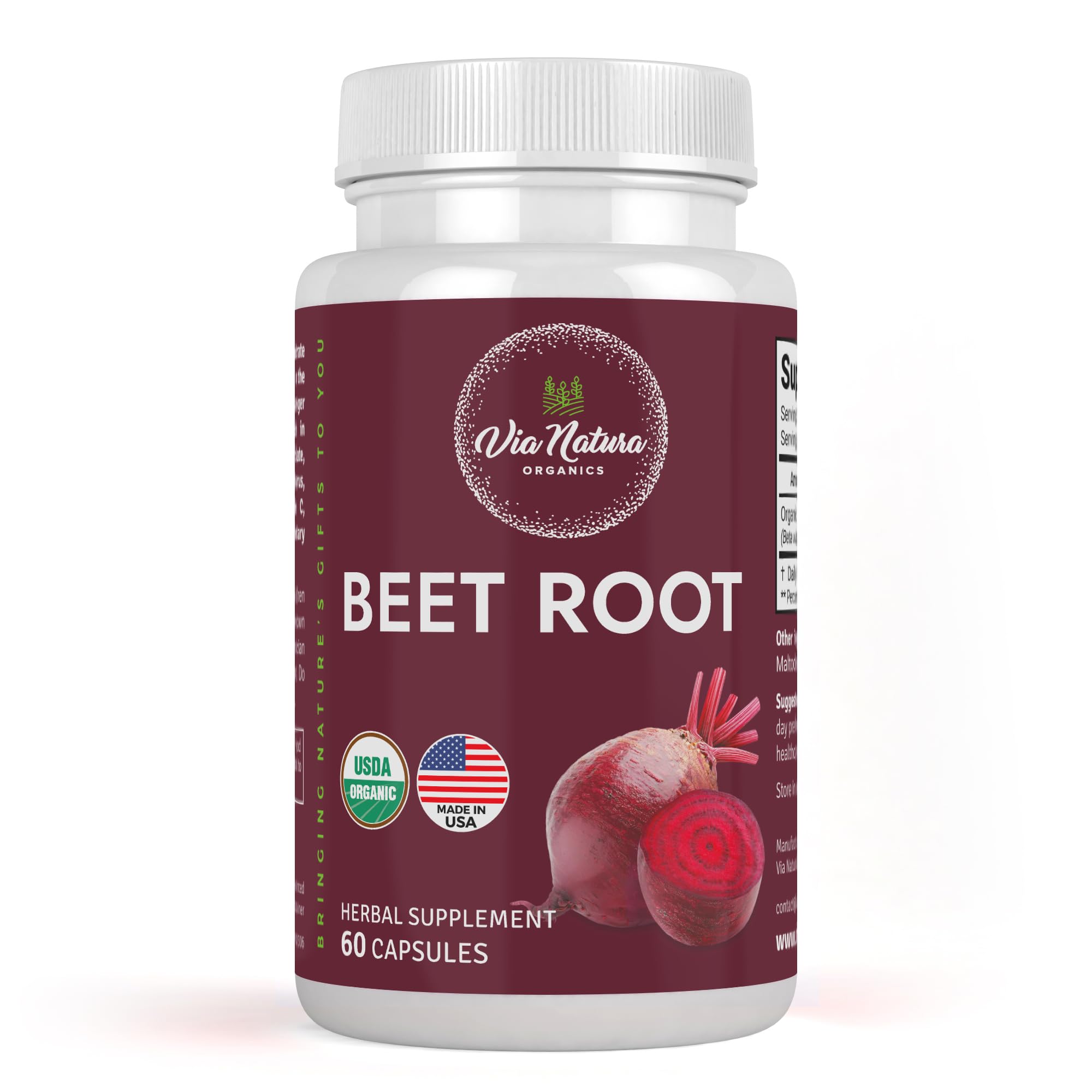 Amazon.com: Via Natura Organics Beetroot Capsules 1000mg | Organic ...