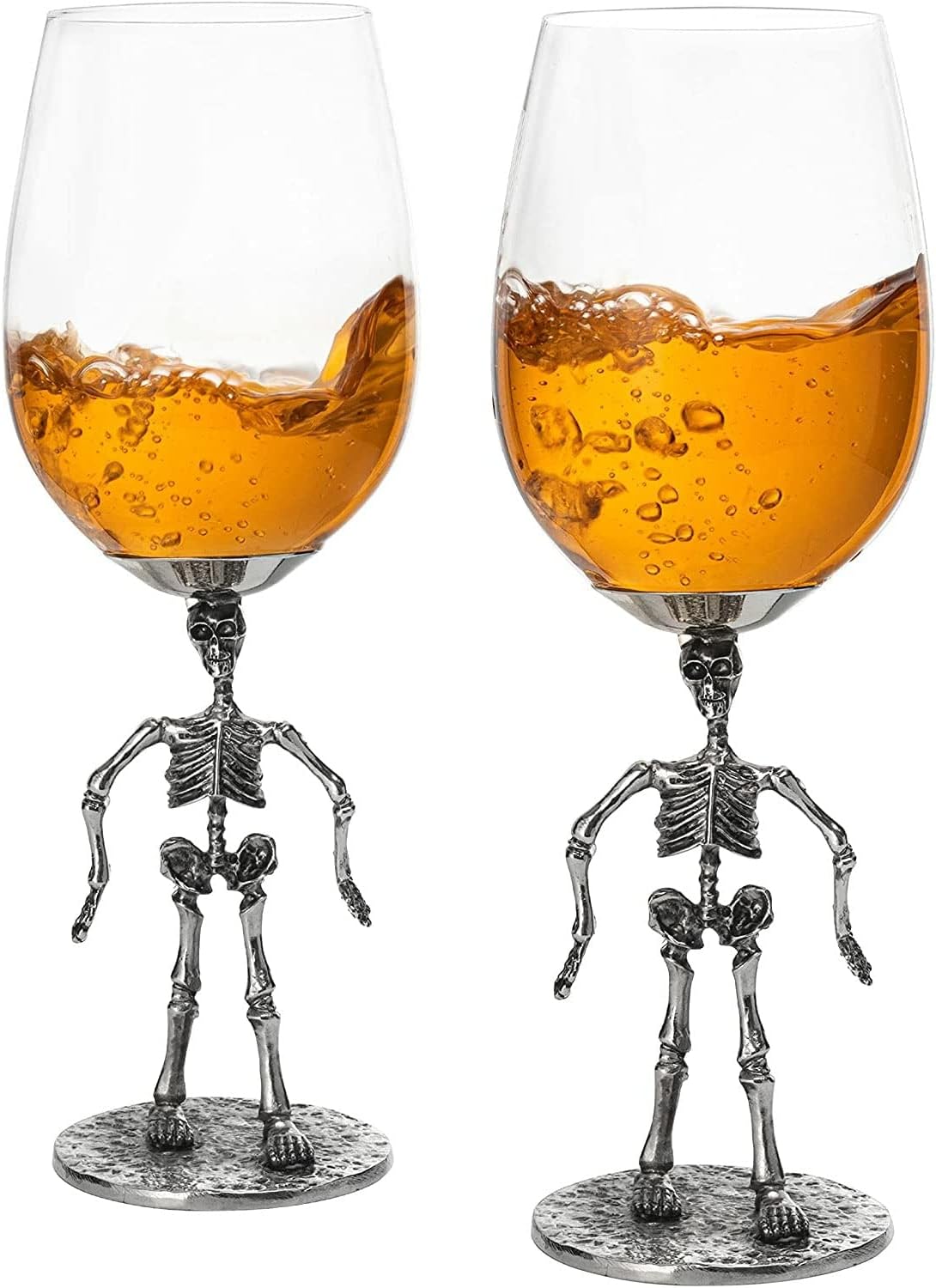 Amazon.com | Stemmed Skeleton Wine Glass Set of 2 | 12oz Gothic Wine ...