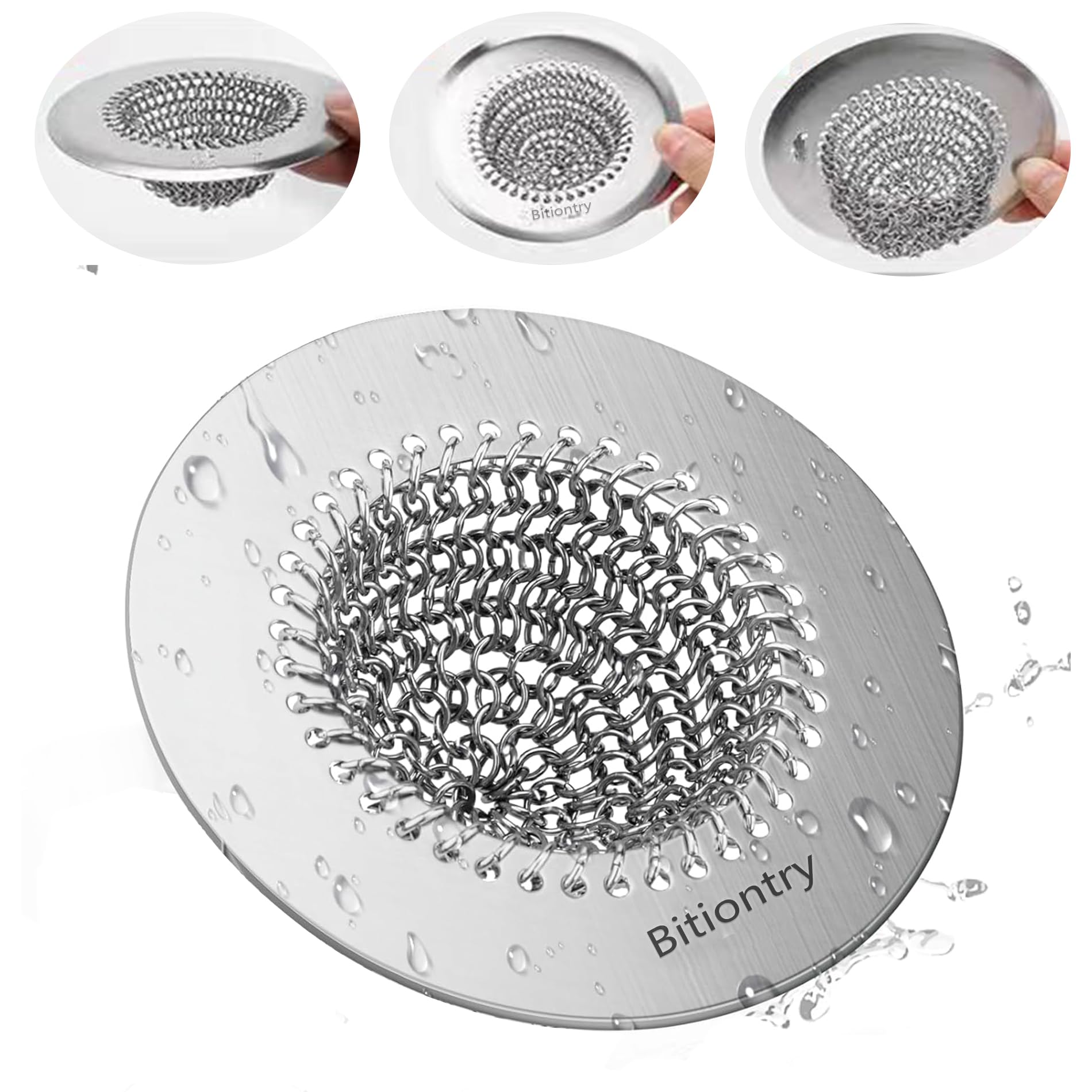 Kitchen Sink Drain Strainer, Flippable Mesh Sink Strainer, 304 ...