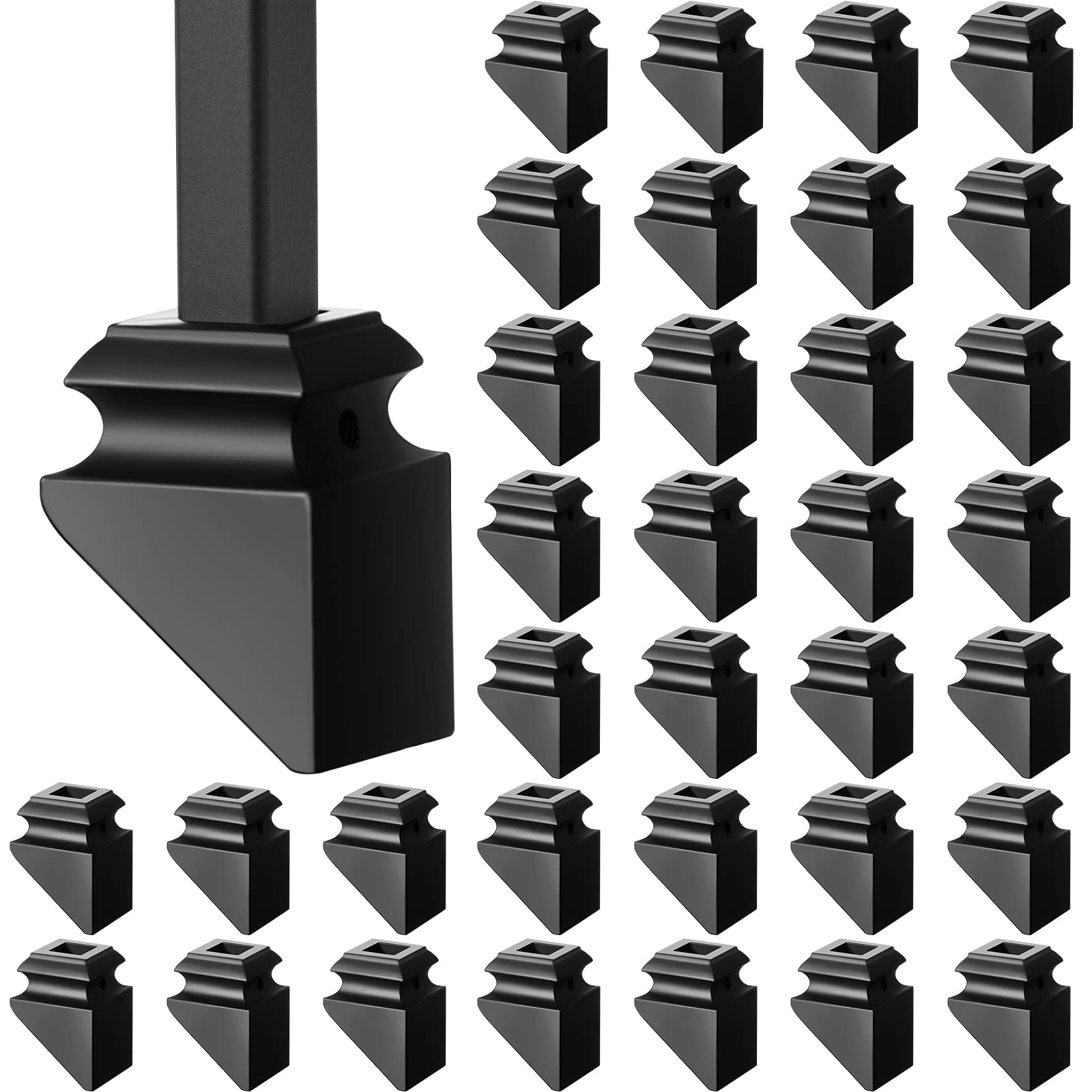 Snapklik.com : Iron Baluster Shoes Square Iron Balusters Black Copper ...