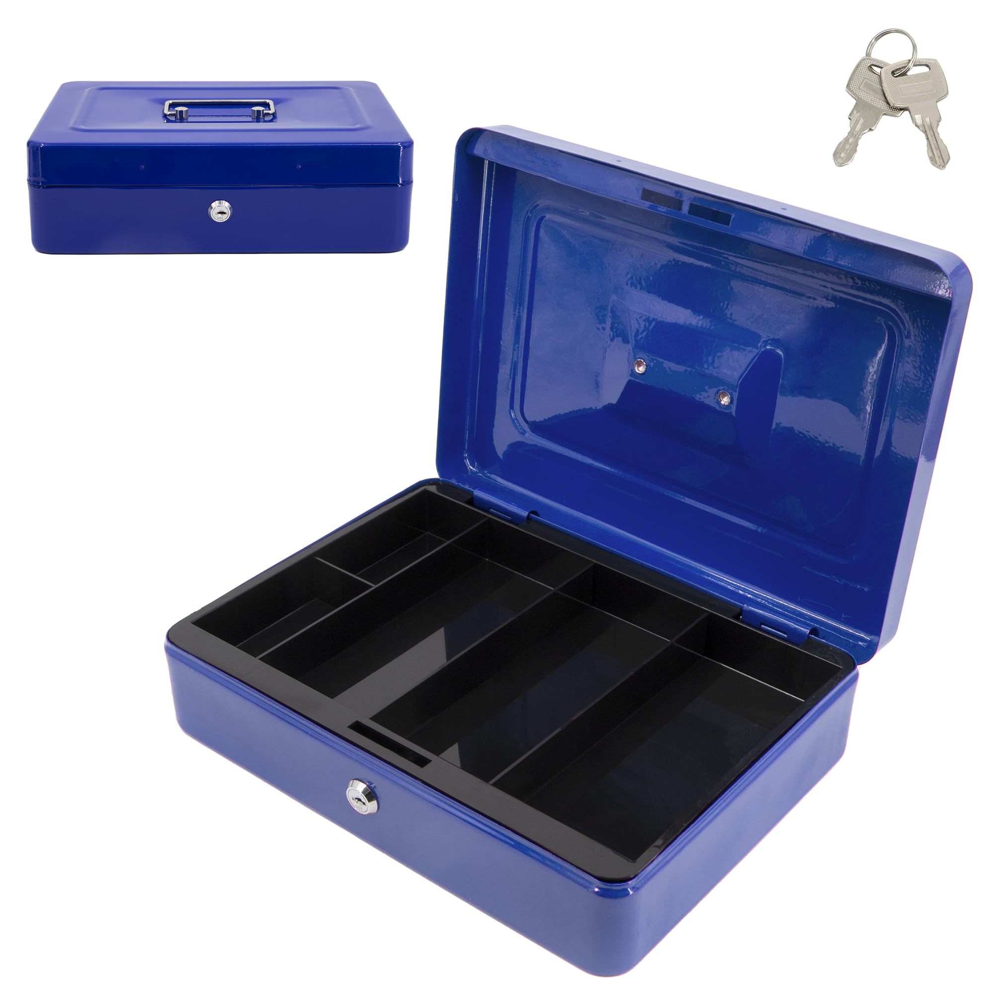 New Metal Petty Cash Box With 2 Keys Steel Cash Safe Box Cash Deposit ...