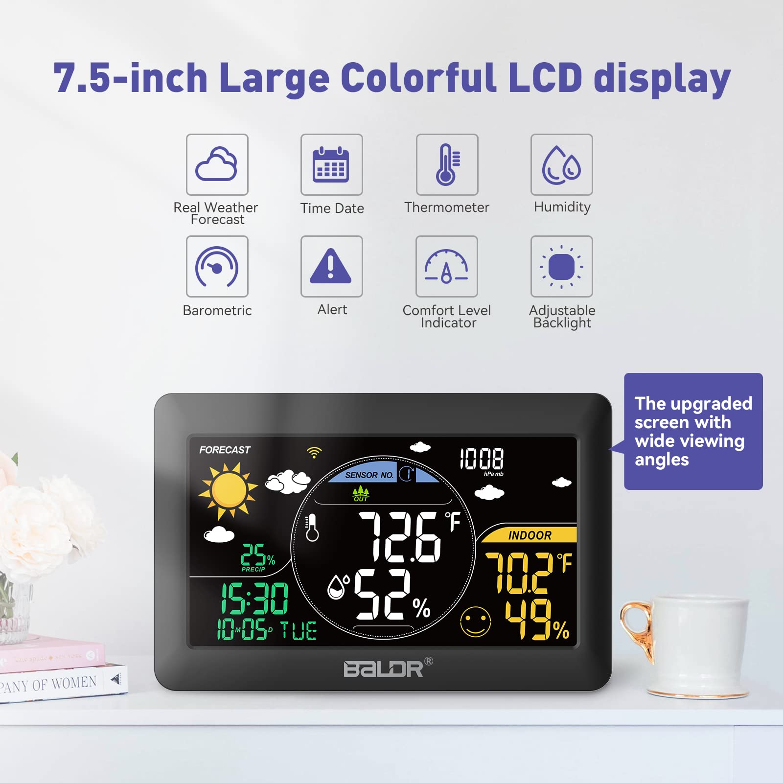 Snapklik.com : BALDR WiFi Weather Station, Smart Wireless Indoor ...