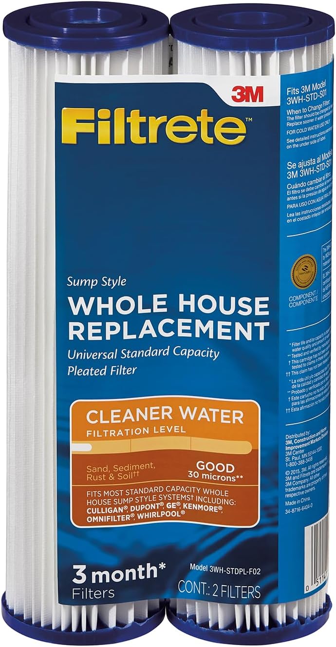 Amazon.com: EcoPure EPW2P Pleated Whole Home Replacement Water Filter ...