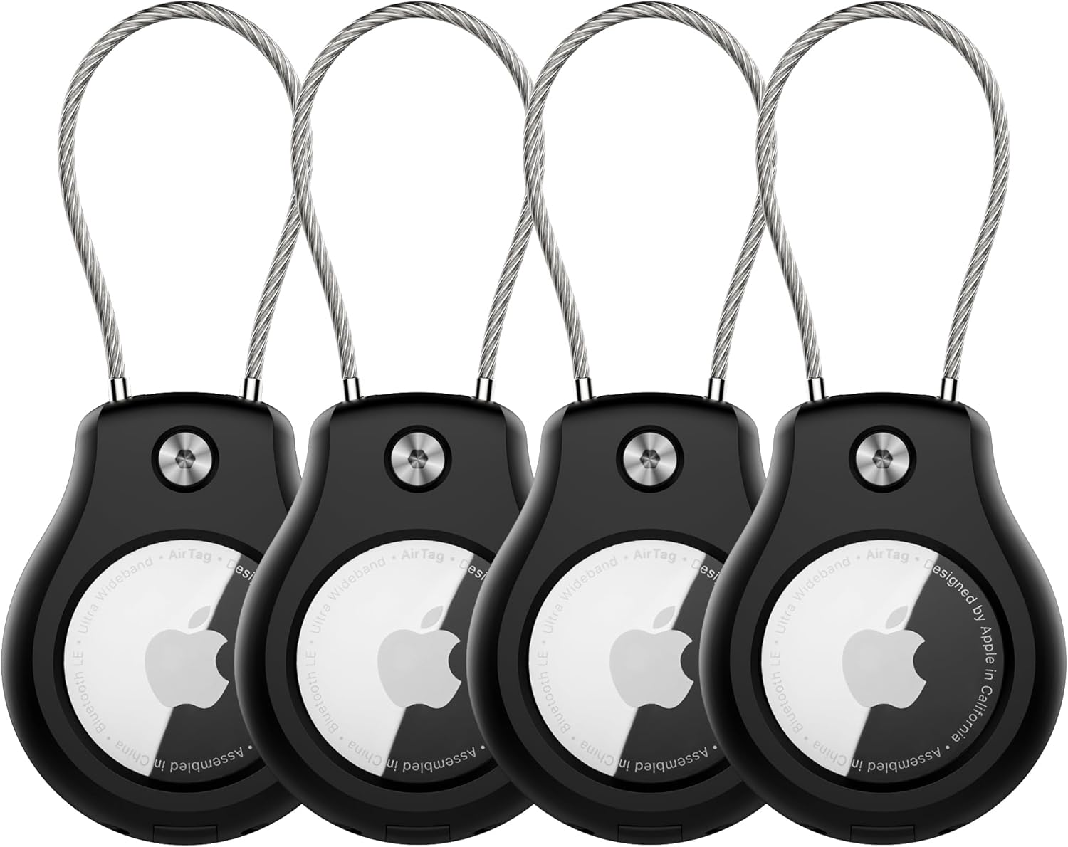 AirTag Keychain Holder- 4 Pack, Waterproof Air Tag Lock Case ...