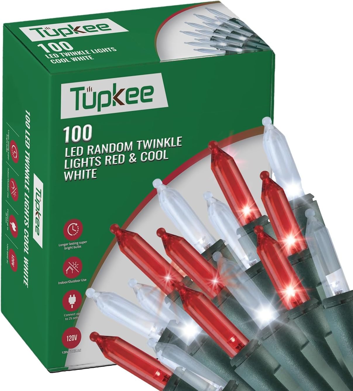 Amazon.com: Christmas LED Random Twinkle Lights - 16 of 100 Bulbs ...