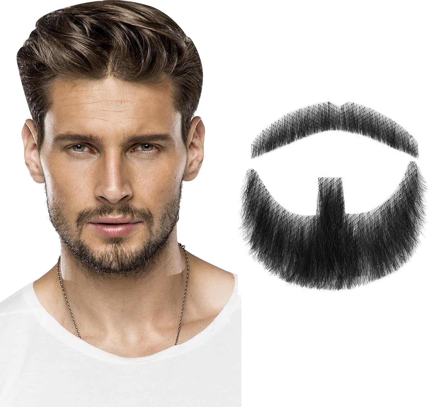 Amazon.com: Krfapt Goatee Beard with Mustache for Men - 100% Human Hair ...