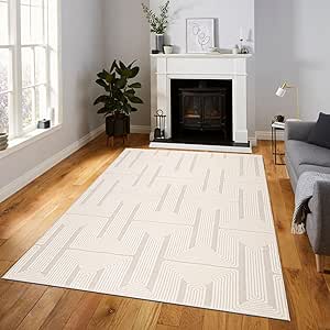 renoazul® Jute Back Extra Large Rugs For Living Room - Luna Cream Low ...
