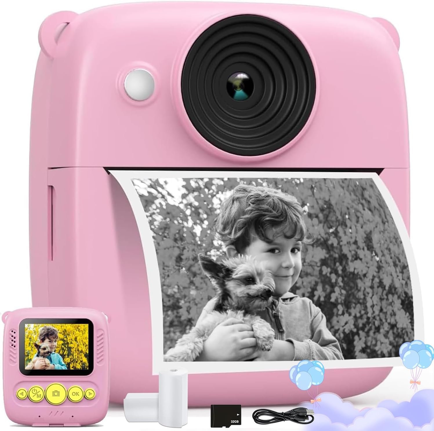 Amazon.com : Instant Print Camera for Kids 3-10 Years, Print Kids ...