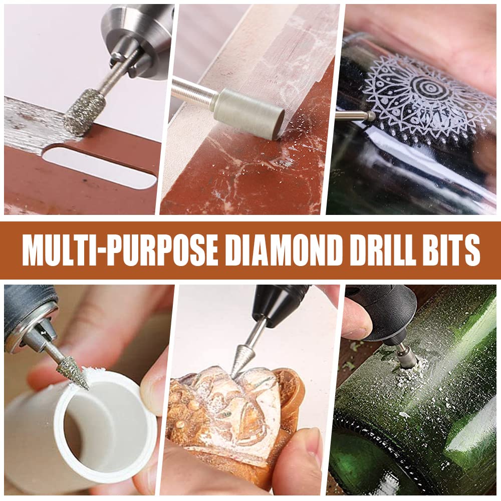 Diamond Drill Grinding Bit Set, Stone Carving Rotary Tools Polishing ...