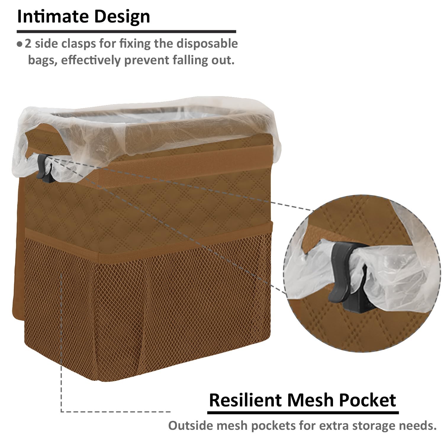 Snapklik.com : Car Trash Can For Car Cute, Car Trash Bag Bin Hanging ...