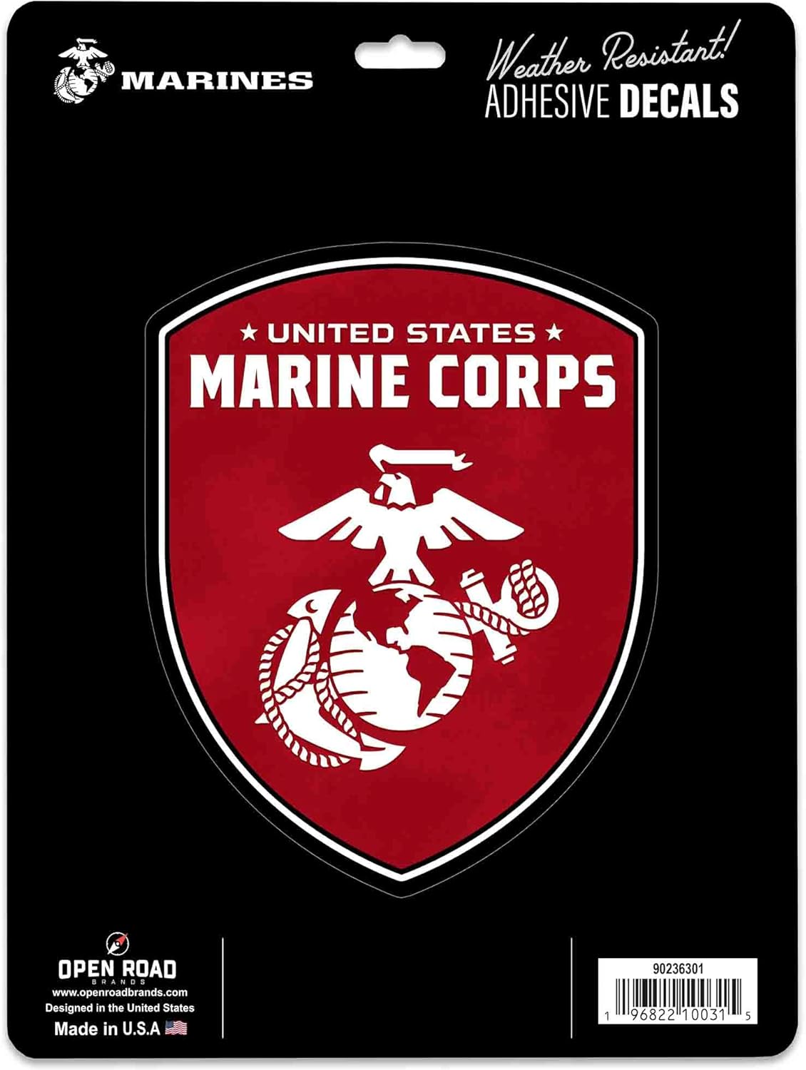 Amazon.com: U.S. Marine Corps Shield Adhesive Vinyl Decal - Patriotic U ...