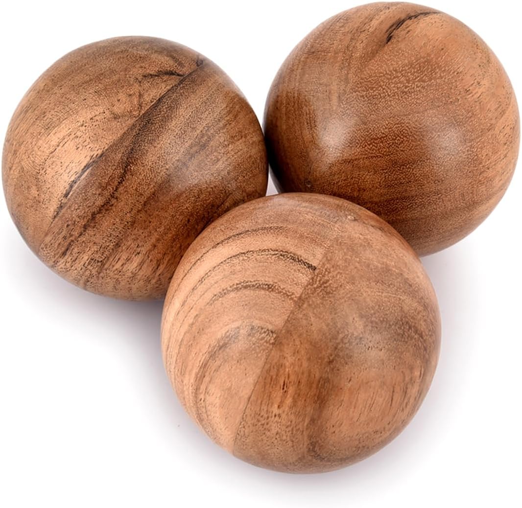 Amazon.com: Natural Teak Ball - Orb Ball - Wooden Balls - Teak Root ...
