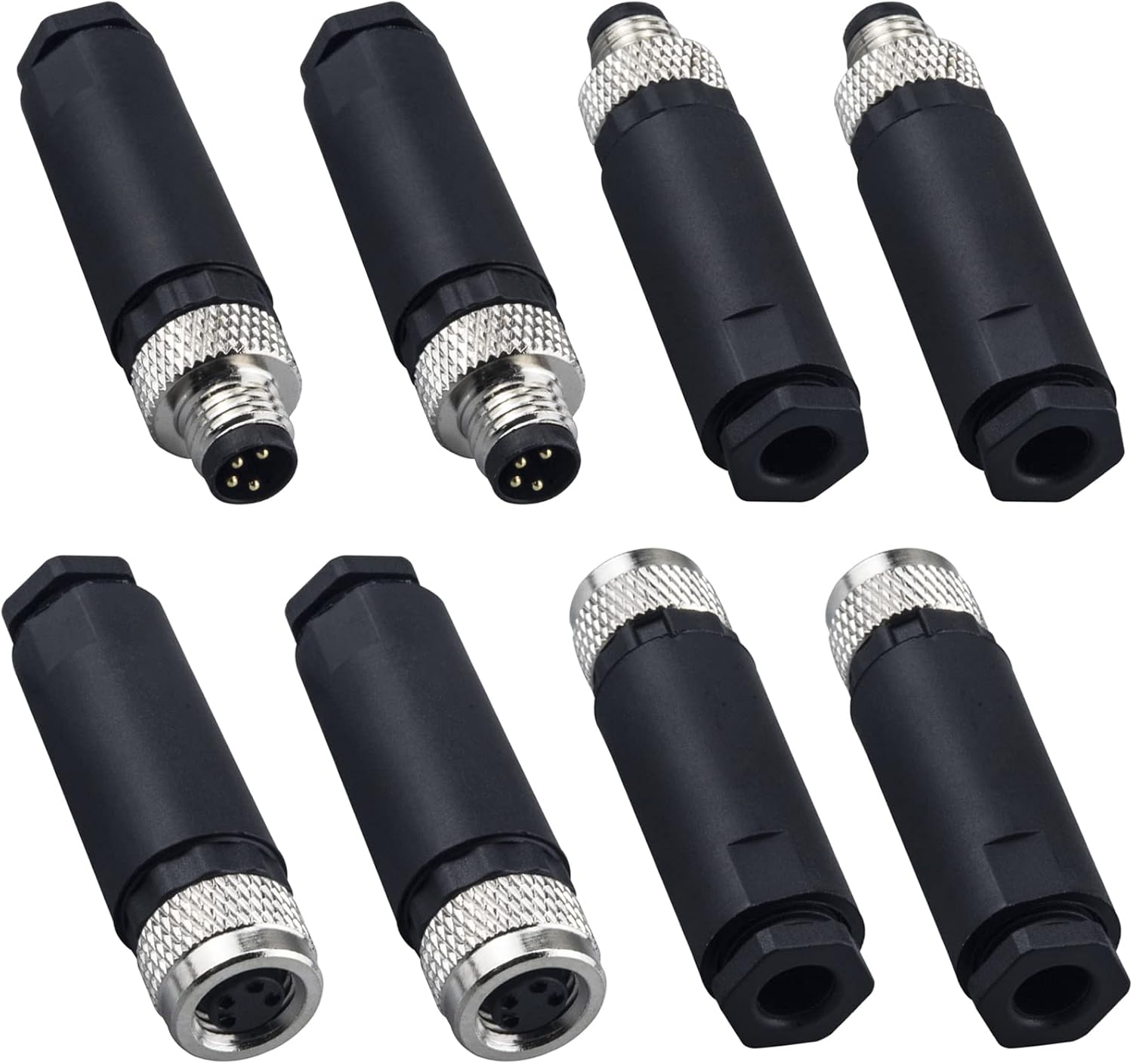 Lonlonty M8 4 Pin Male & Female Socket Panel Aviation Wire Connector ...