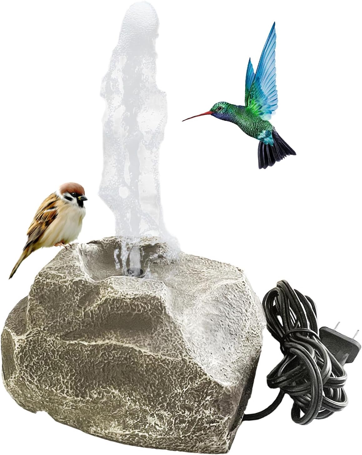 Springbrunnen für außen, Gartenbrunnen mit Granit-Luftpumpenfelsen und ...