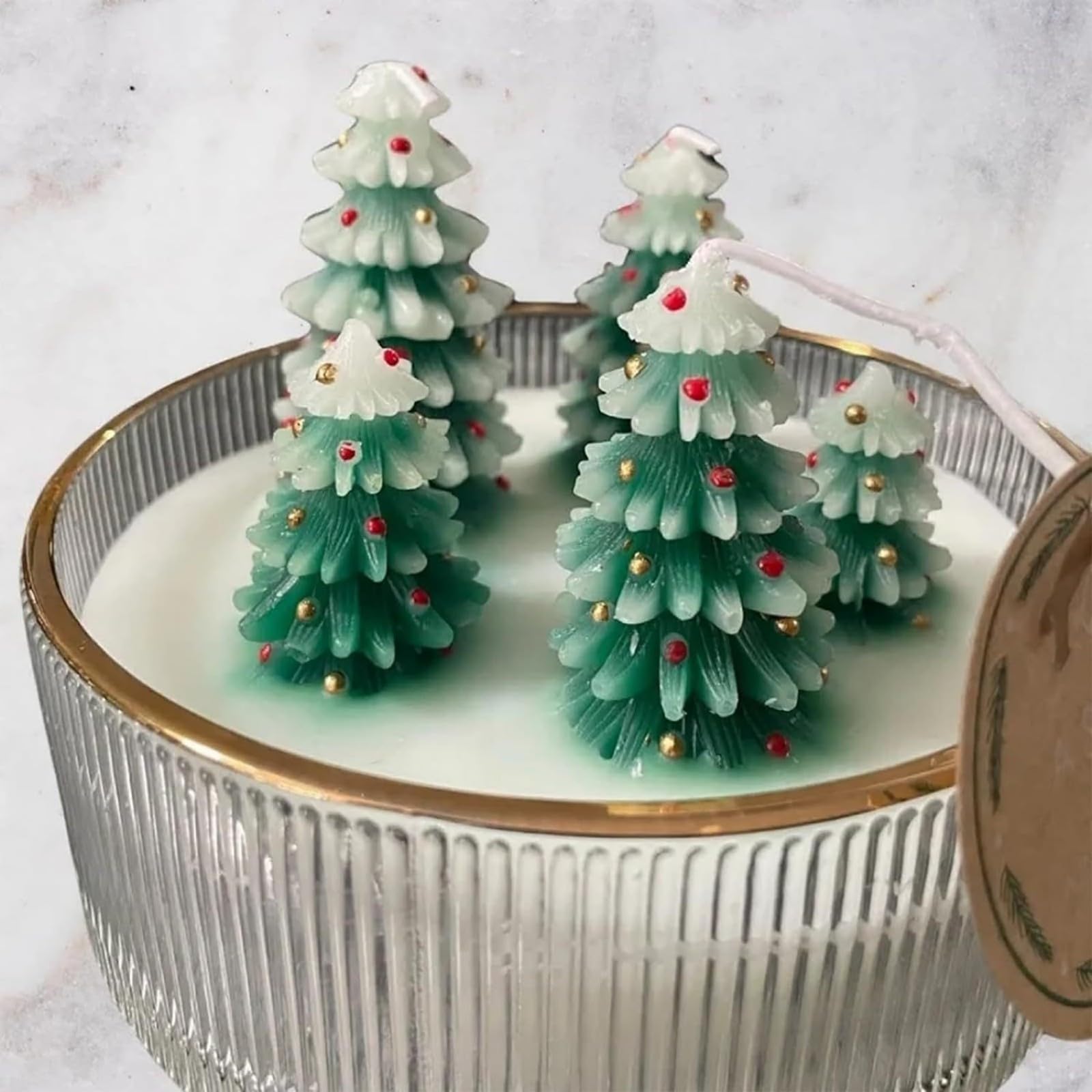 Christmas Tree Candles, Christmas Decorations Delicate Handmade Tree ...
